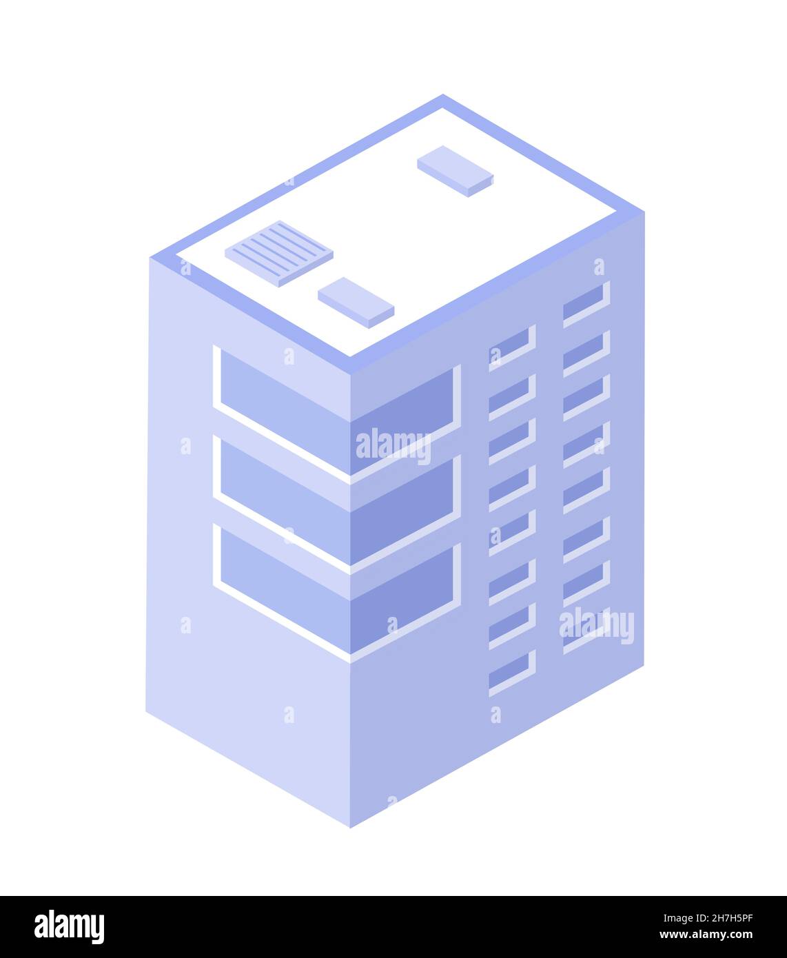 Vector isometric urban architecture single building of the modern Stock ...