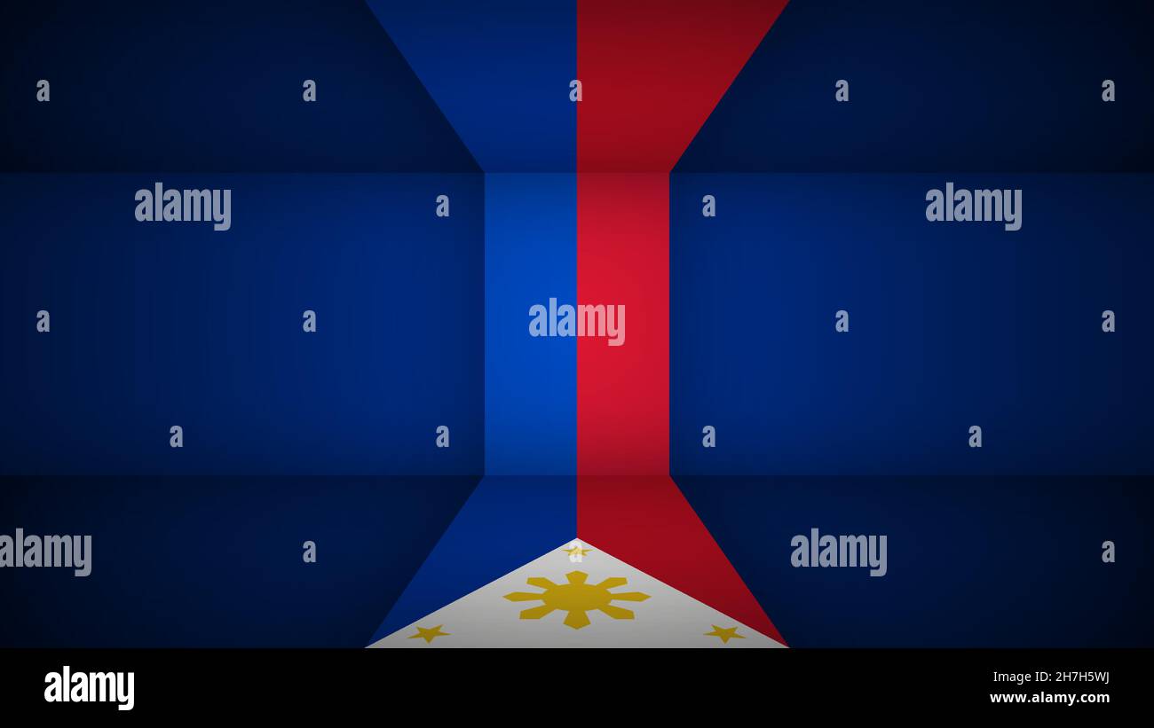 EPS10 Vector Patriotic background with Philippines flag colors. An ...