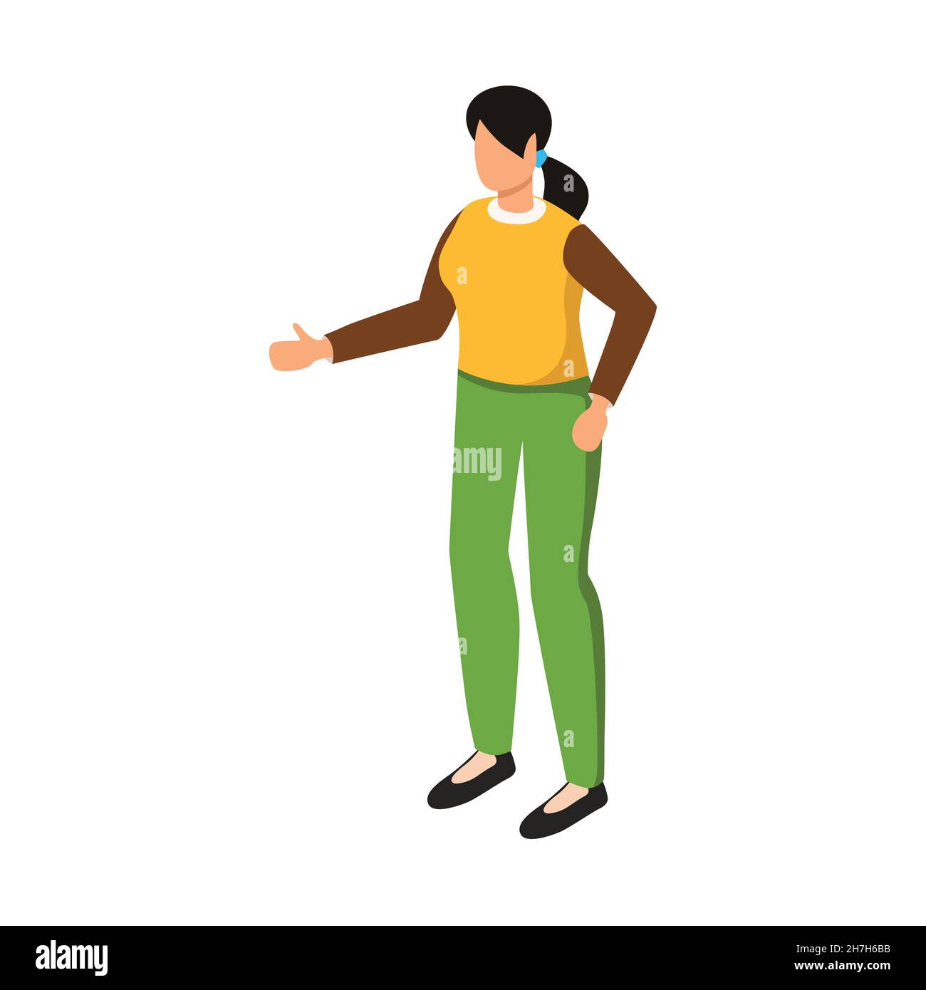 Full Length Woman Illustration. Isolated Design Element of a Girl ...