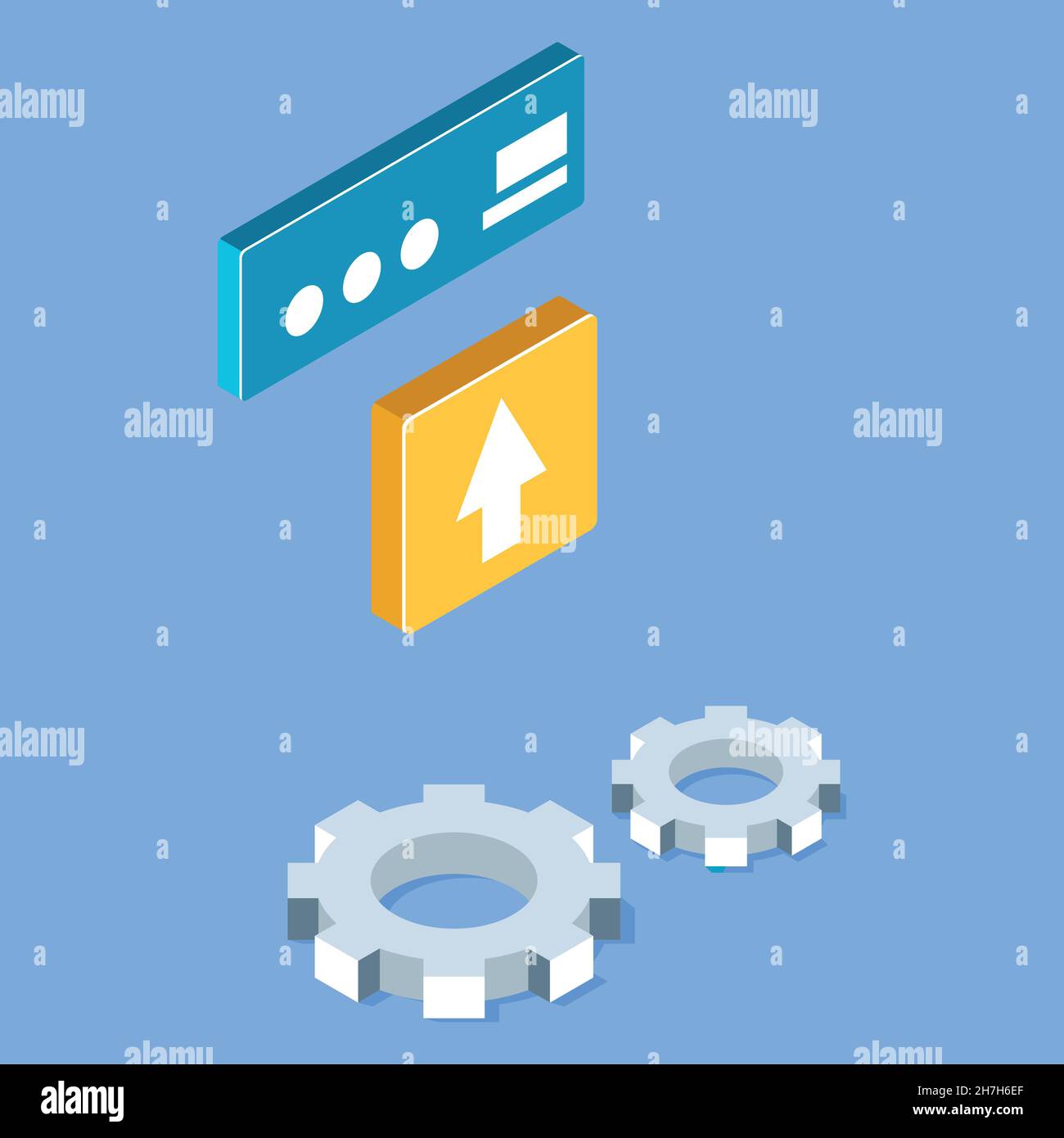 Button Set. Gear Wheels. Instruments Illustration. Vector illustration ...