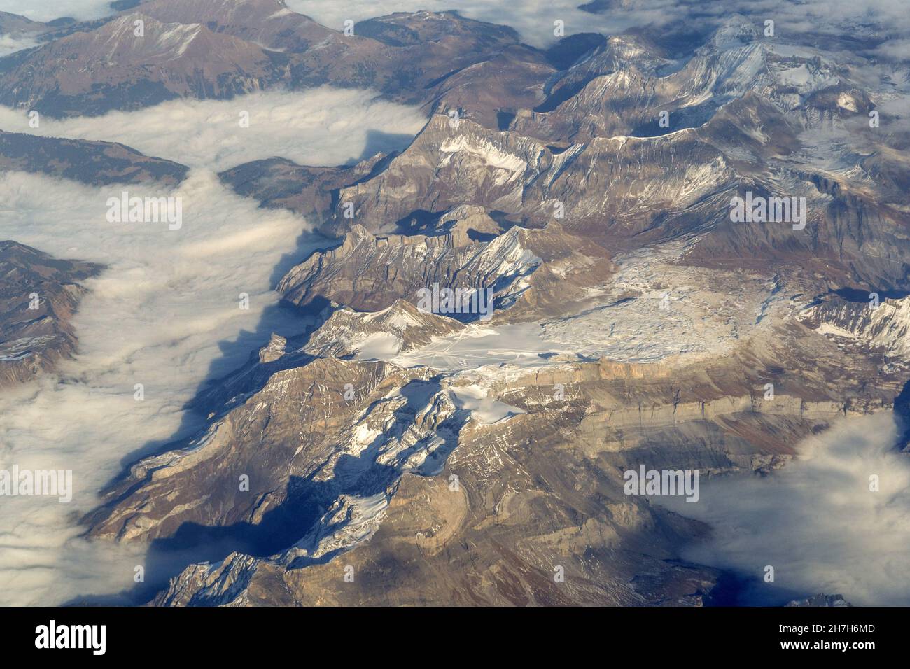 alps aerial view panorama landscape from airplane Stock Photo - Alamy