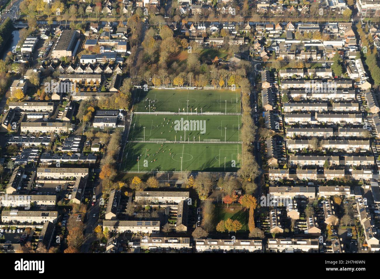 soccer field aerial view while playing match Stock Photo - Alamy