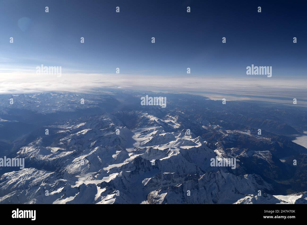 alps aerial view panorama landscape from airplane Stock Photo - Alamy
