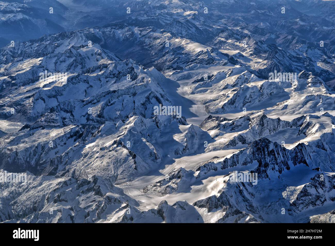 alps aerial view panorama landscape from airplane Stock Photo - Alamy