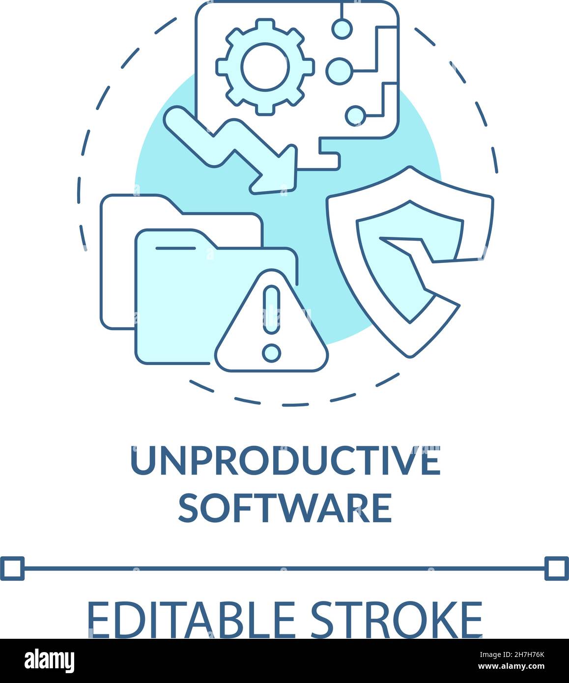 Unproductive software blue concept icon Stock Vector Image & Art - Alamy