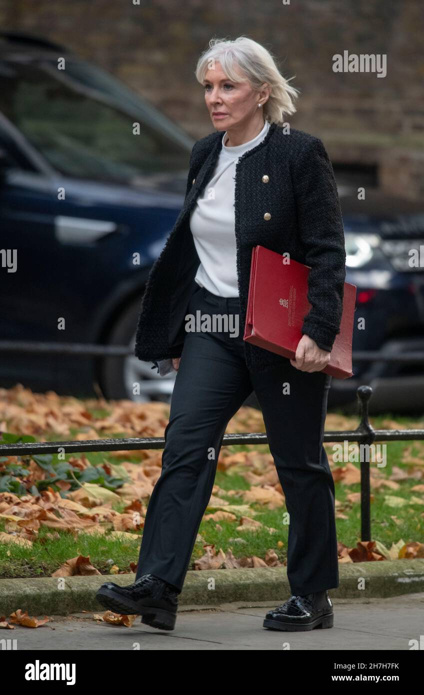 Downing Street, London, UK. 23 November 2021. Nadine Dorries MP ...