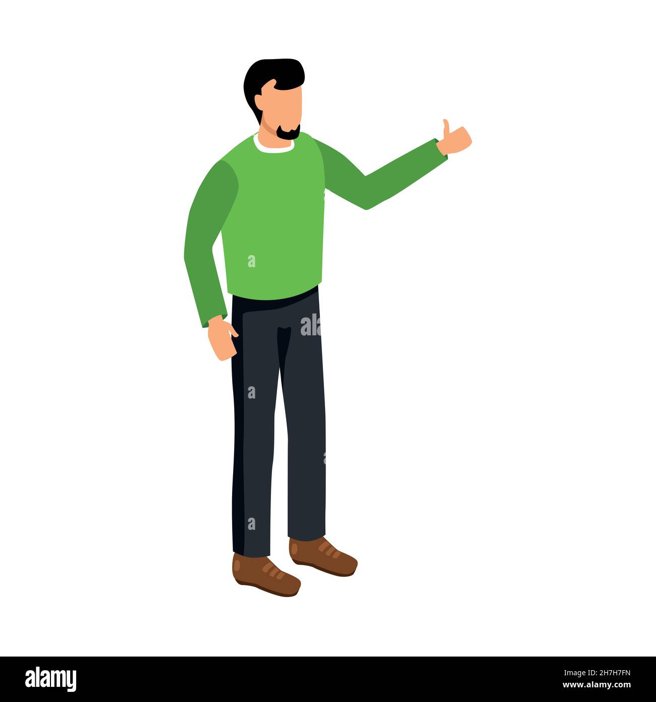 Isolated Human Figure. Man Standing Design. Vector illustration Stock ...