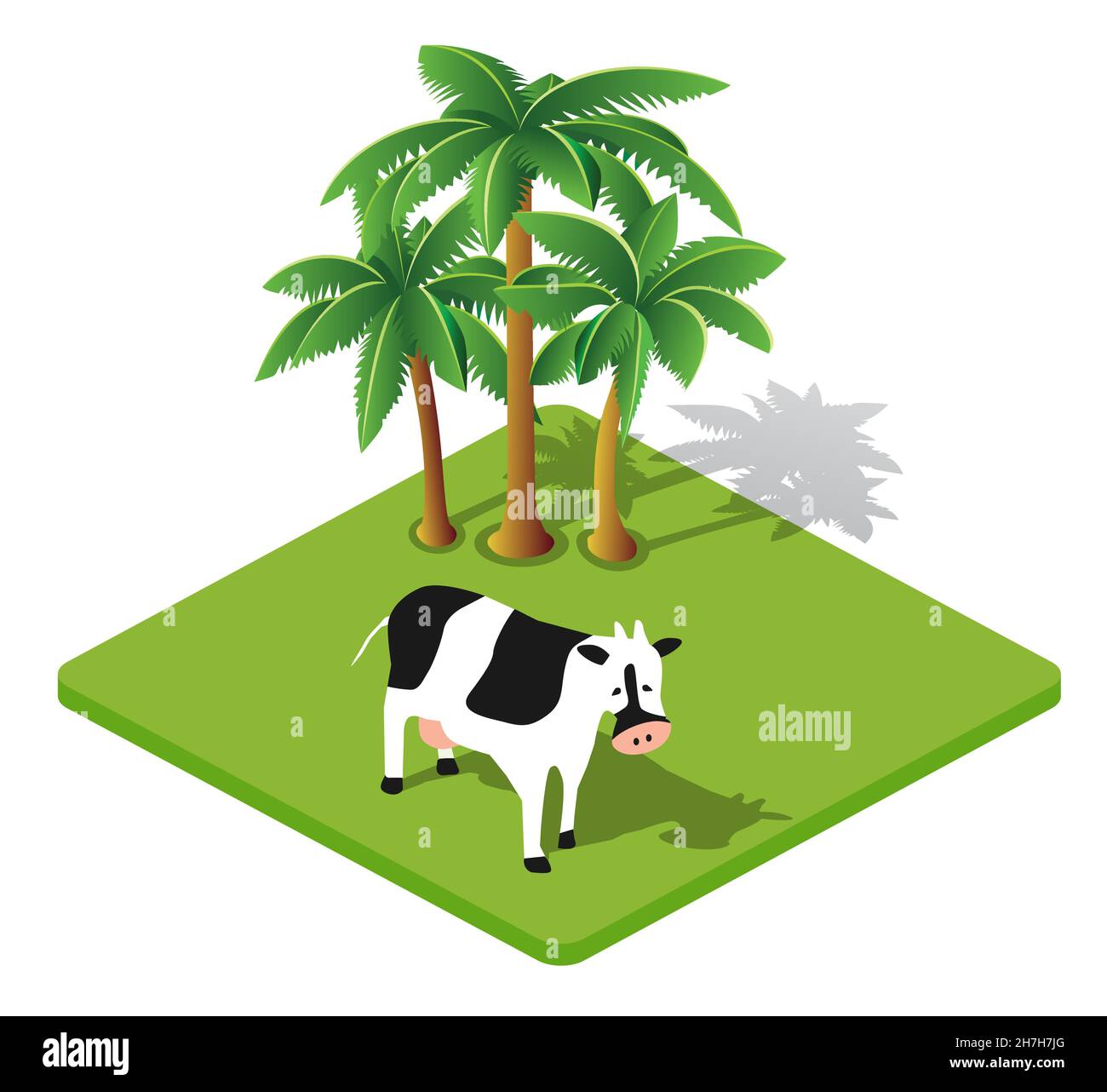 Palm tree cow Stock Vector Images - Alamy