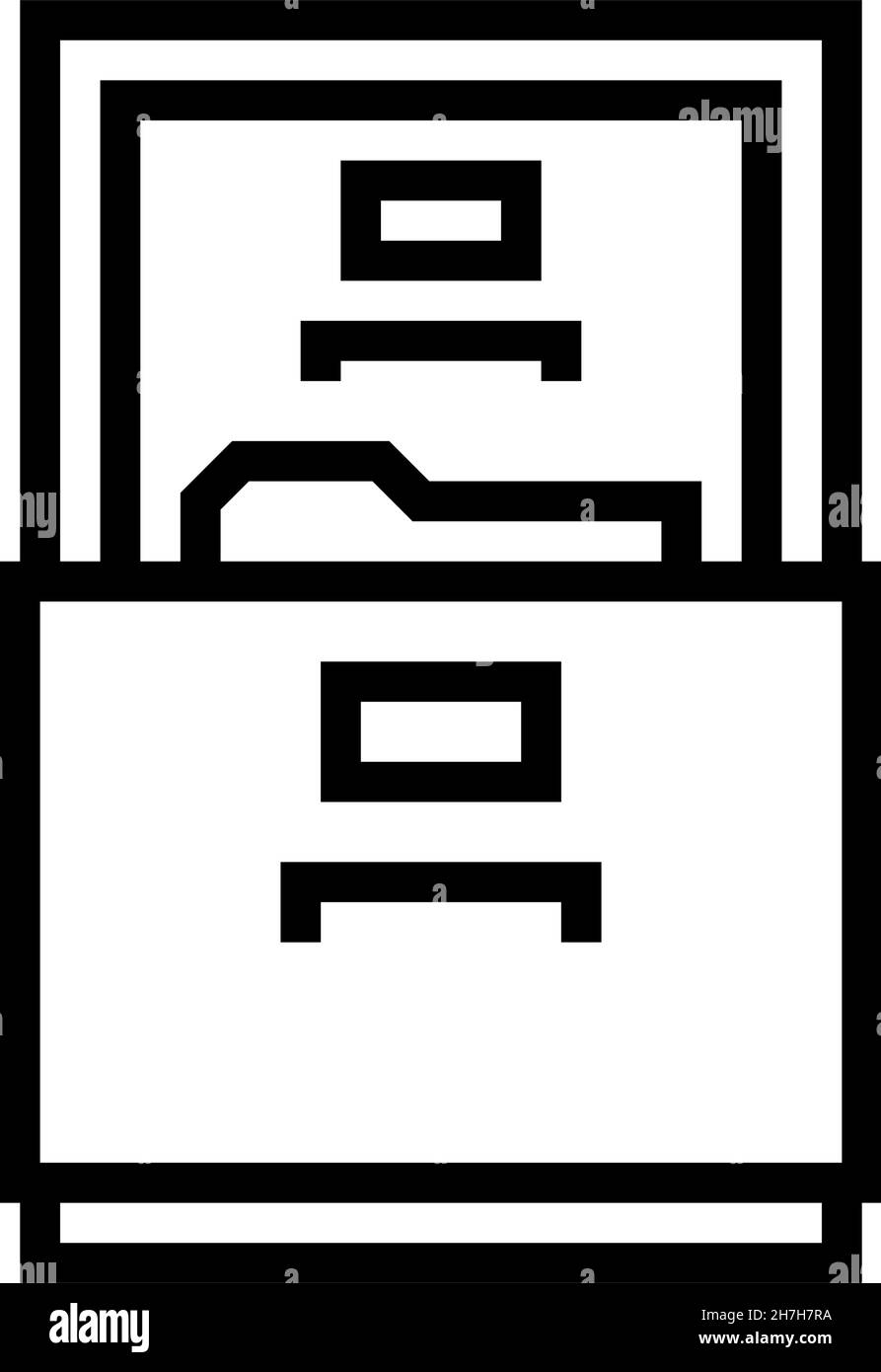 filing cabinet line icon vector illustration Stock Vector Image & Art ...