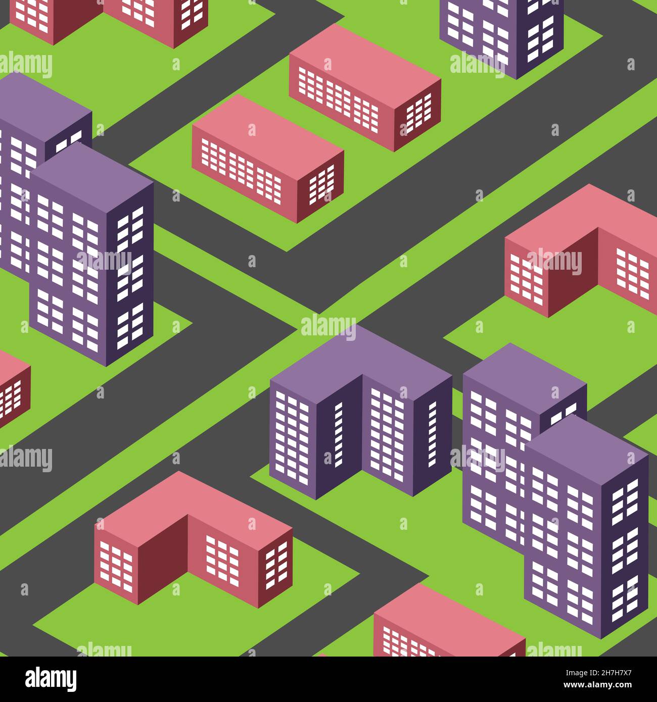 Vector isometric urban architecture block building of the modern city ...