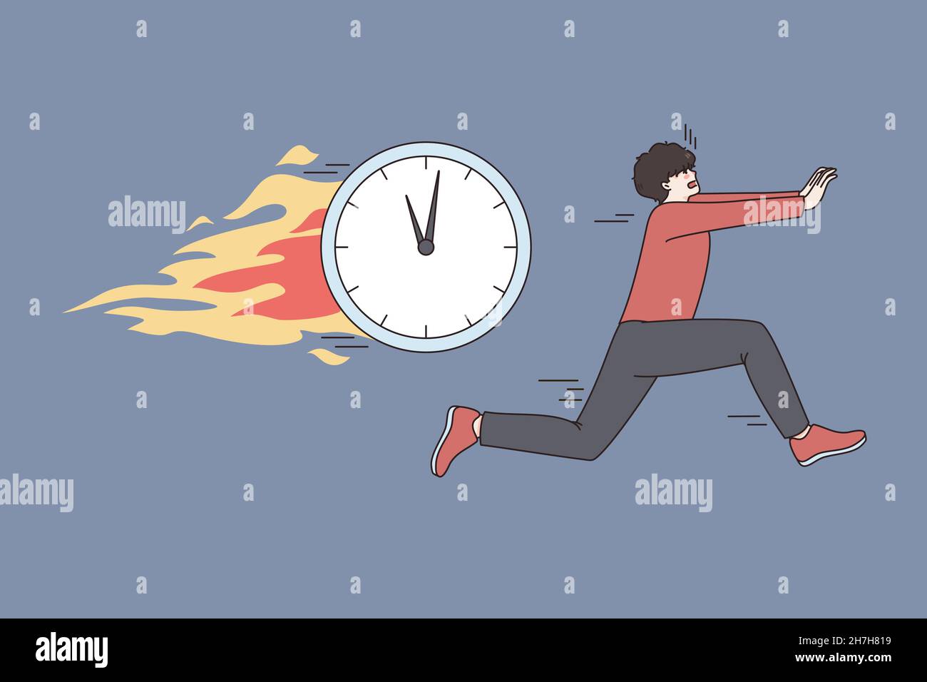 Cartoon illustration running alarm clock hi-res stock photography and ...