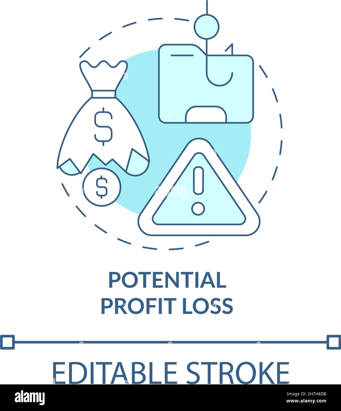 Potential profit loss blue concept icon Stock Vector Image & Art - Alamy