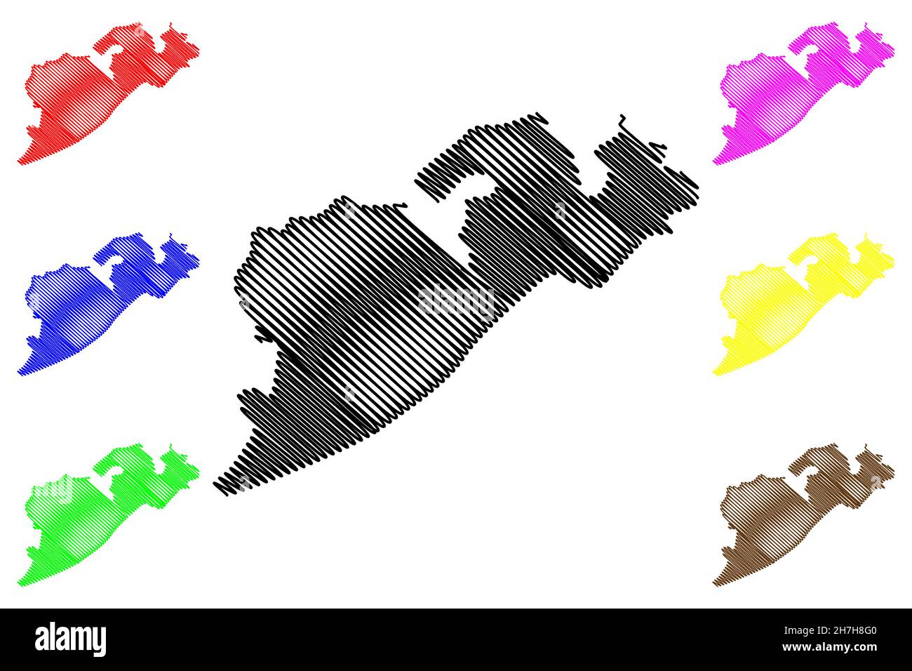 Darrang district (Assam State, Republic of India) map vector ...
