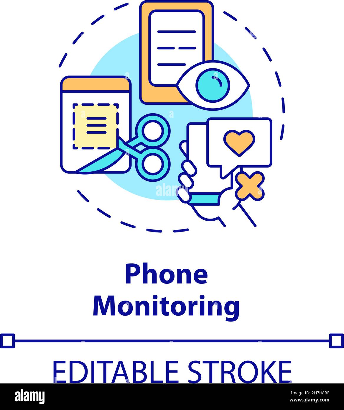 Phone monitoring concept icon Stock Vector Image & Art - Alamy