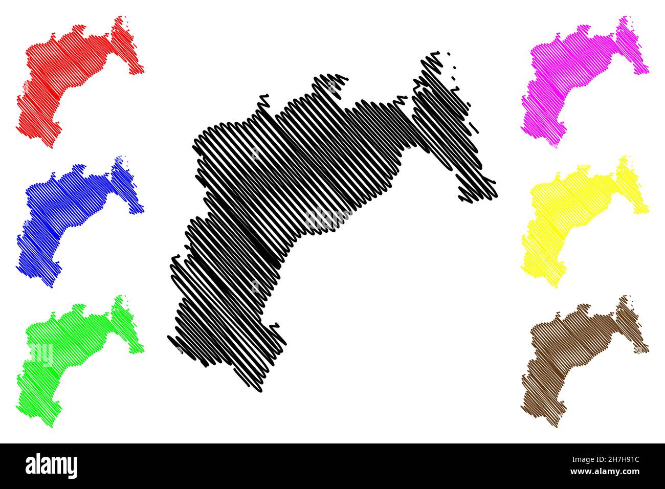 Dausa district (Rajasthan State, Republic of India) map vector ...