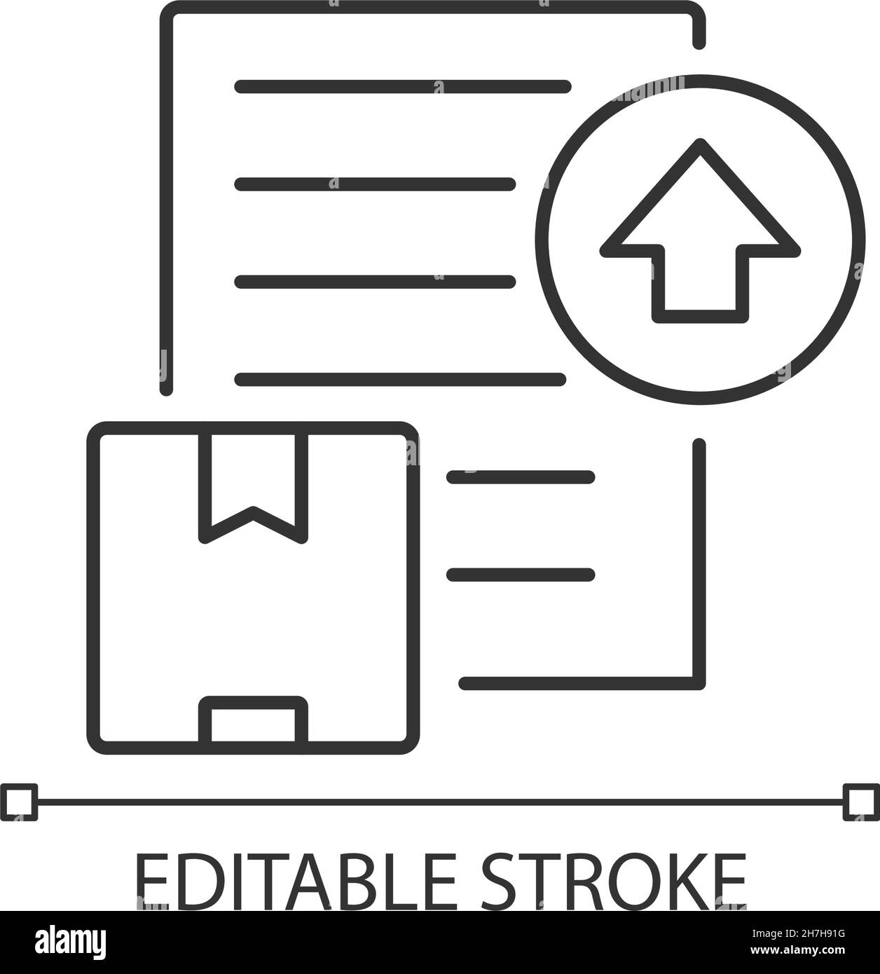 International shipment export license linear icon Stock Vector Image ...