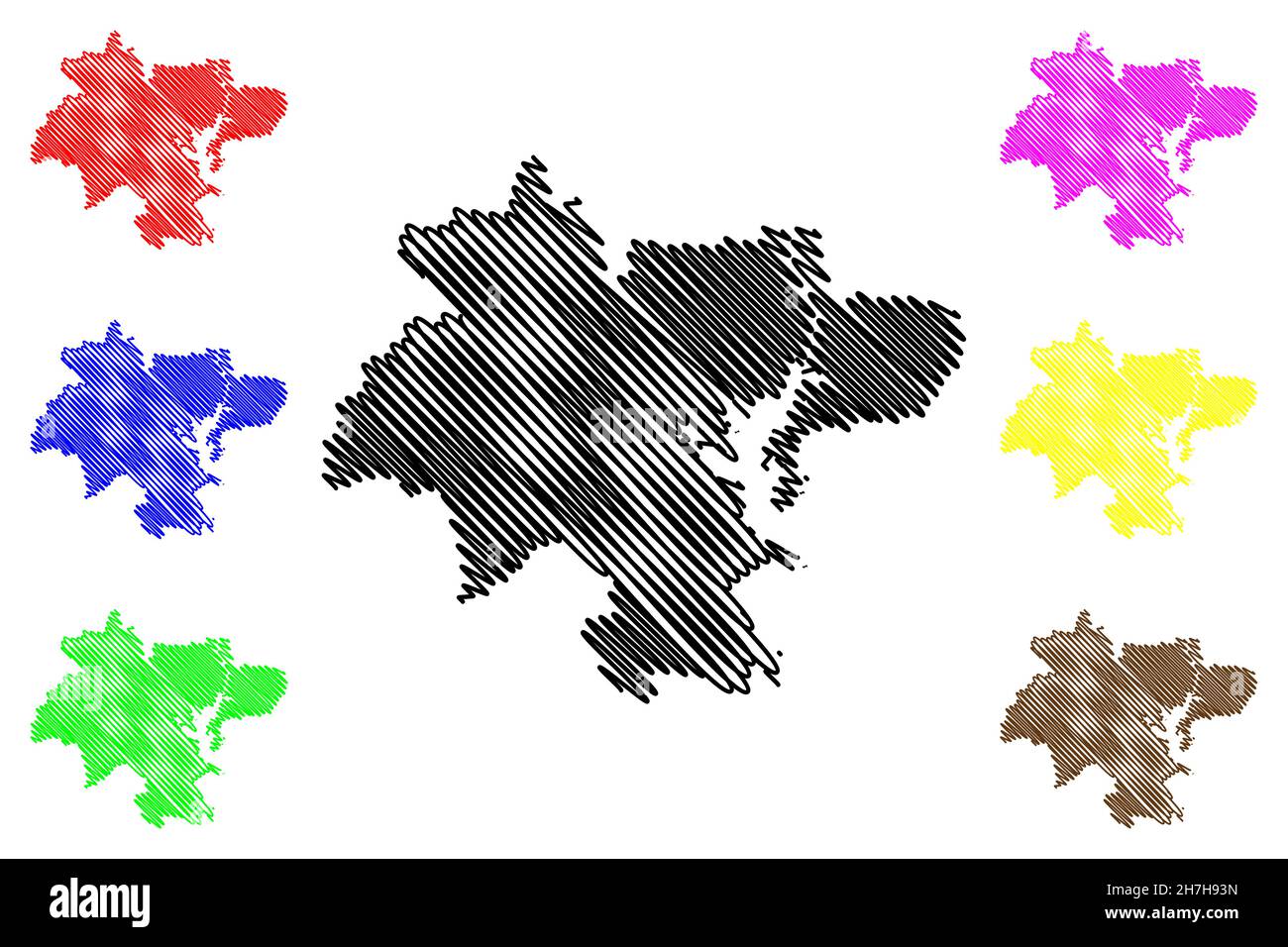 Debagarh district (Odisha State, Republic of India) map vector ...