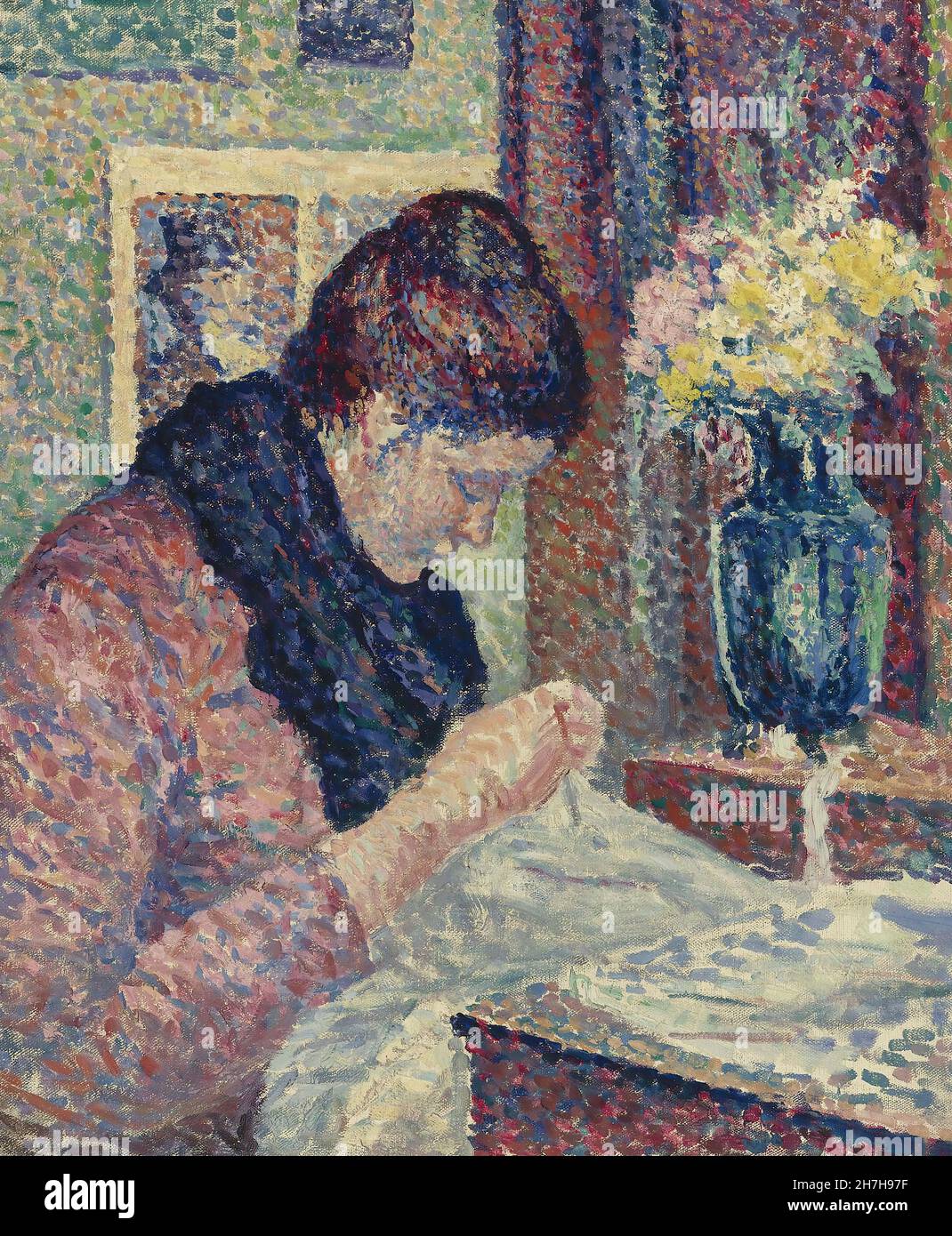 Maximilien Luce - Woman Sewing - 1893 Stock Photo - Alamy