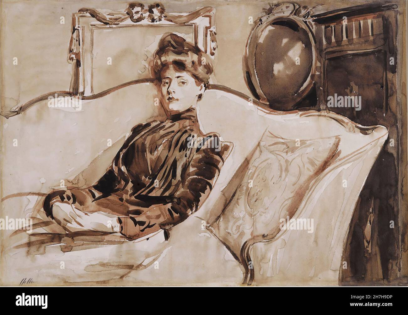 Paul Cesar Helleu - Madame Helleu - 1892 Stock Photo - Alamy
