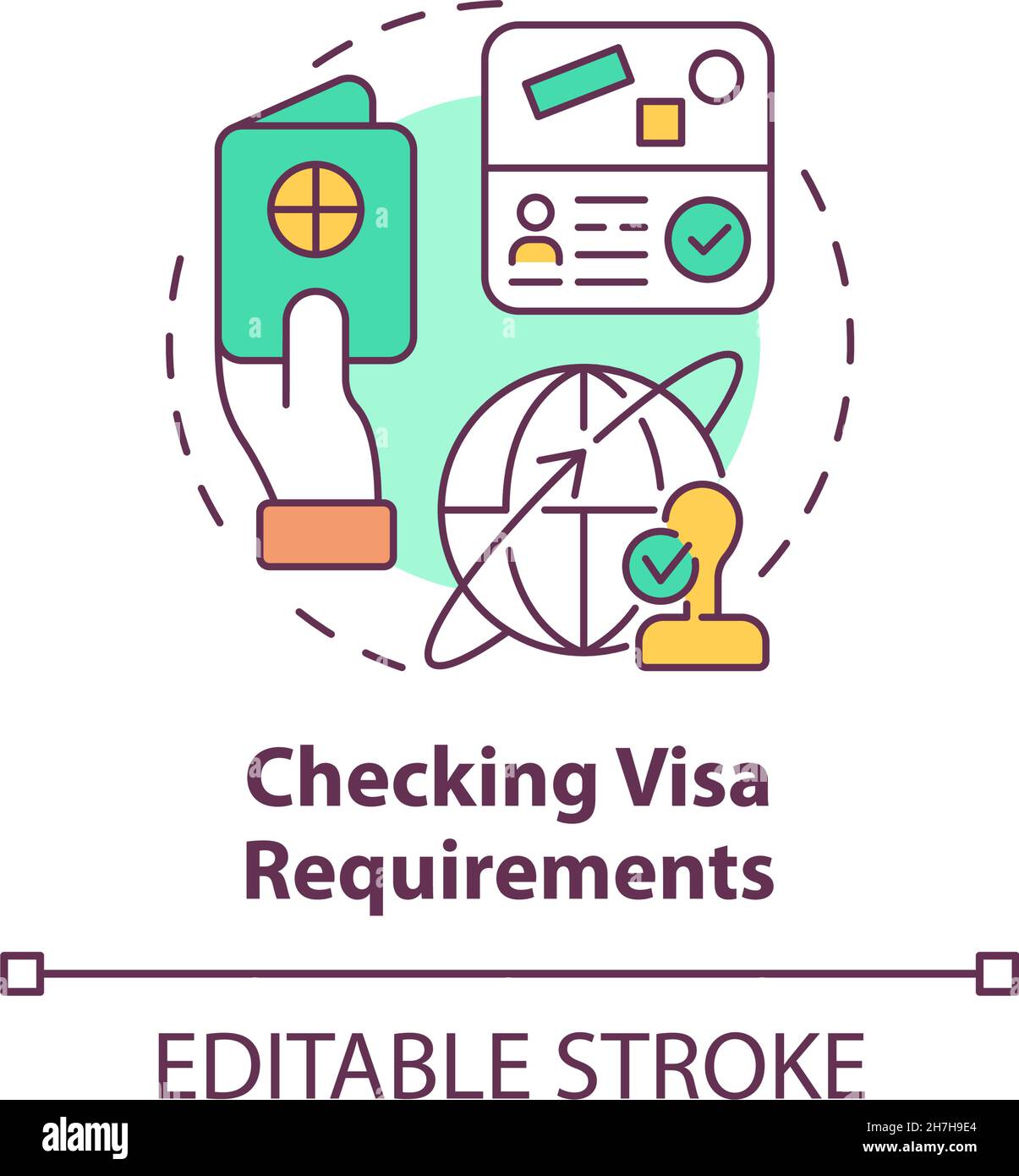 Checking visa requirements concept icon Stock Vector Image & Art - Alamy