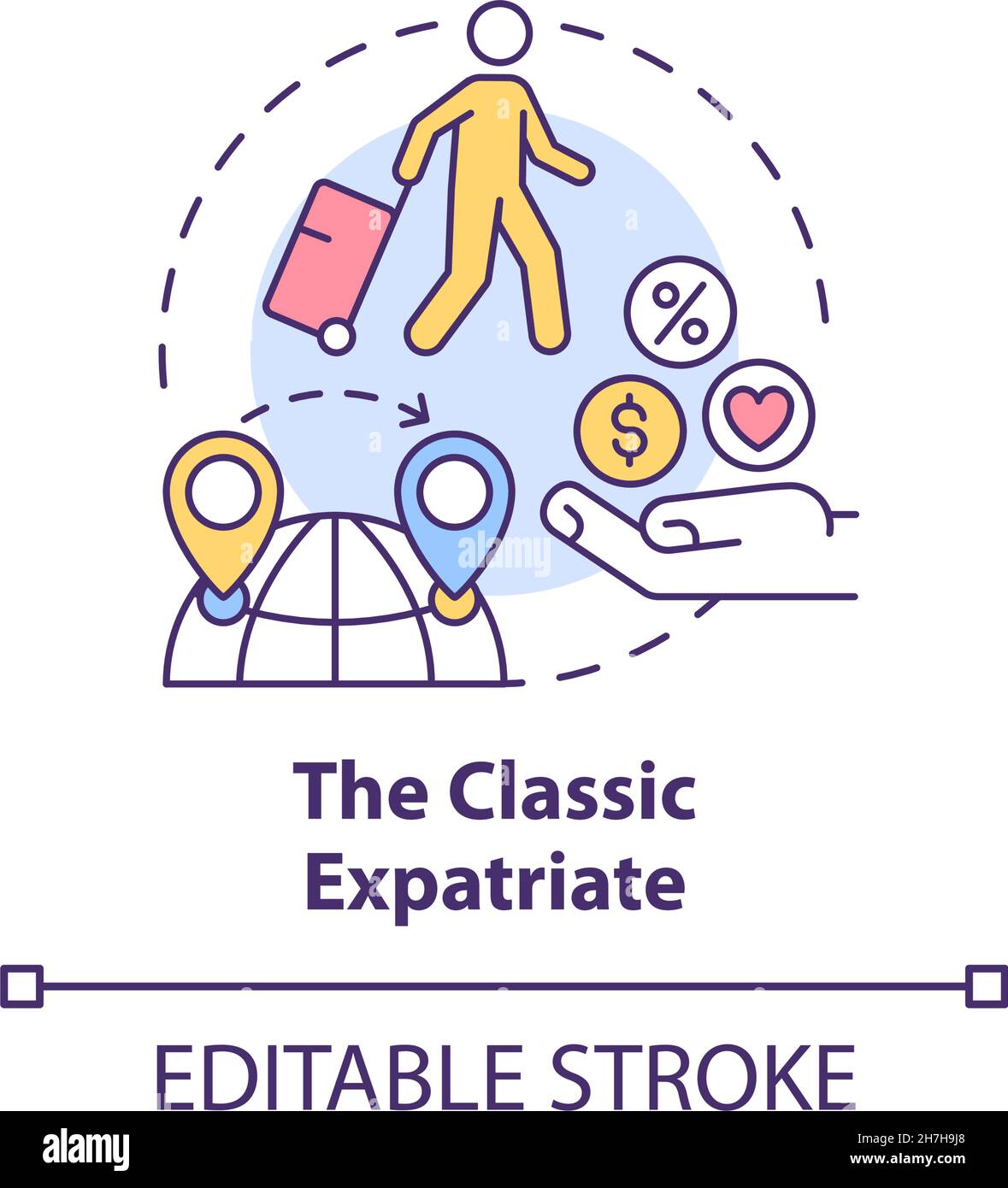 Classic expatriate concept icon Stock Vector Image & Art - Alamy