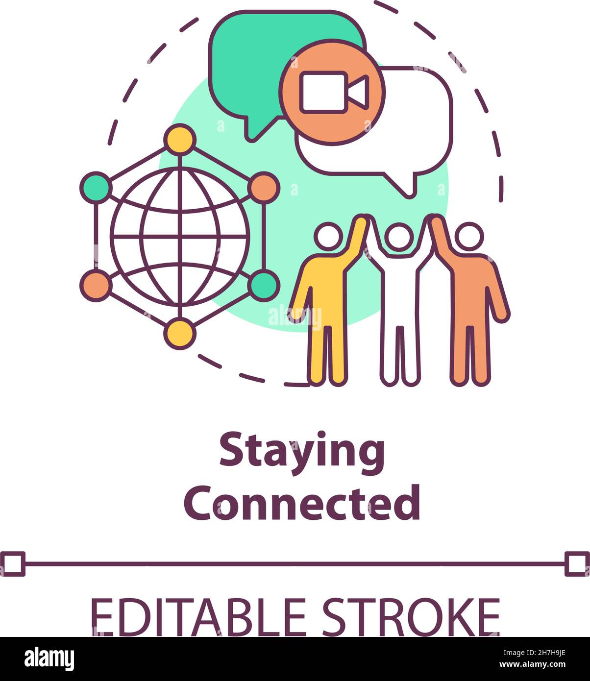 Staying connected concept icon Stock Vector Image & Art - Alamy