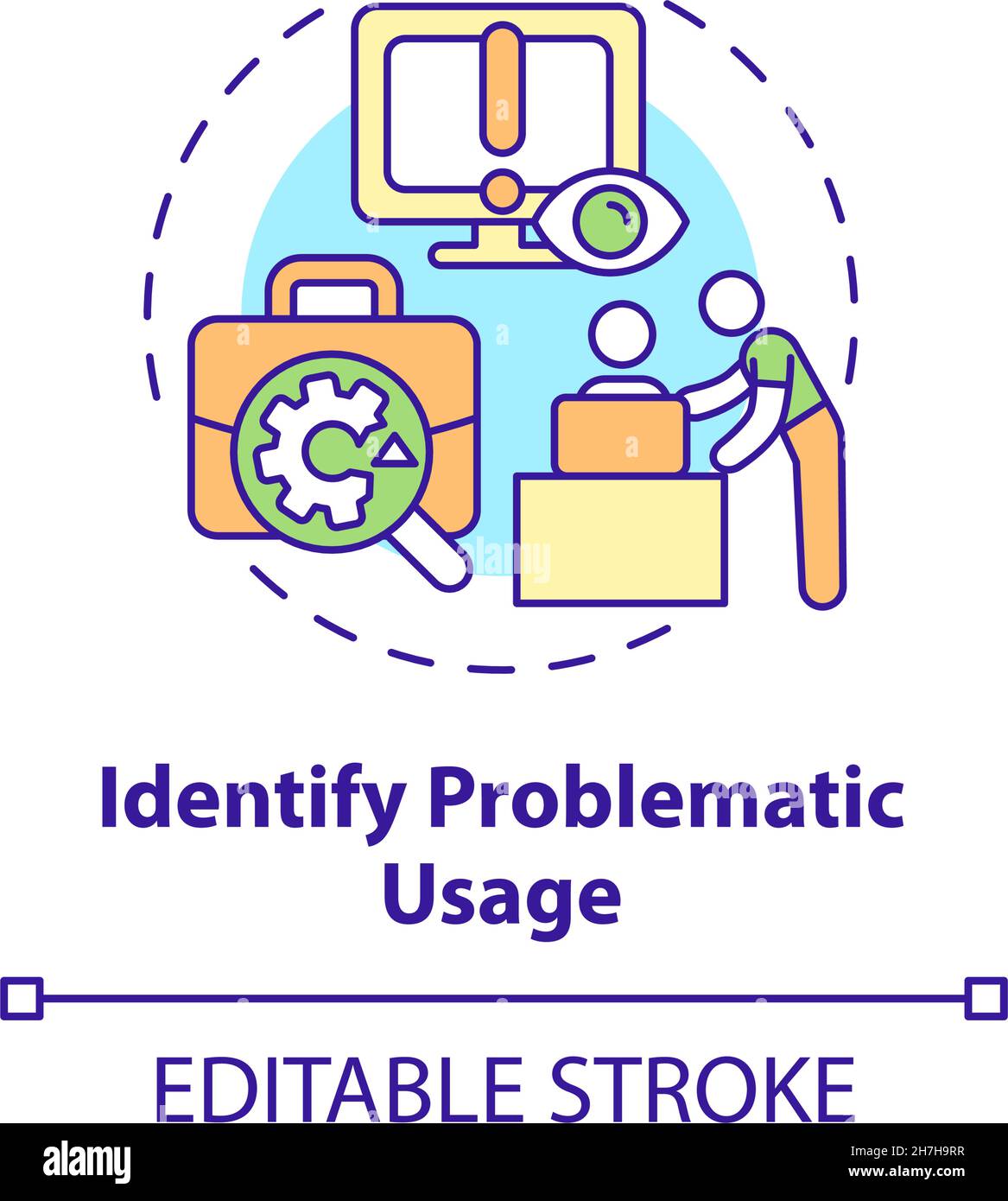 Identify problematic usage concept icon Stock Vector Image & Art - Alamy
