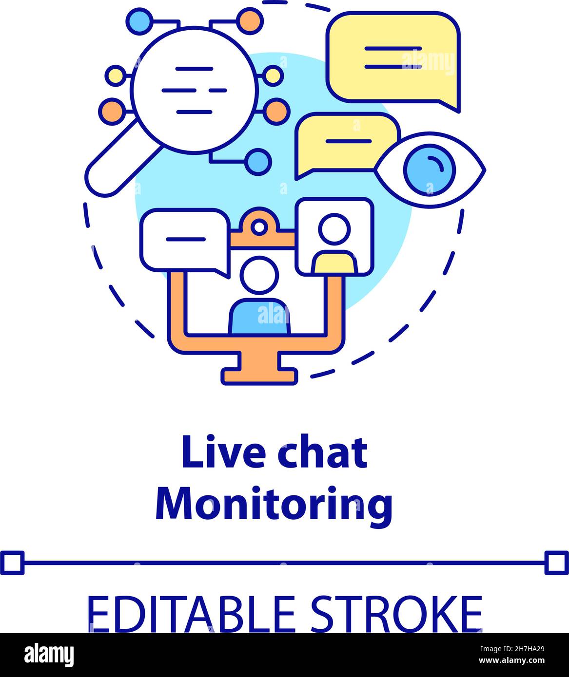 Live chat monitoring concept icon Stock Vector Image & Art - Alamy
