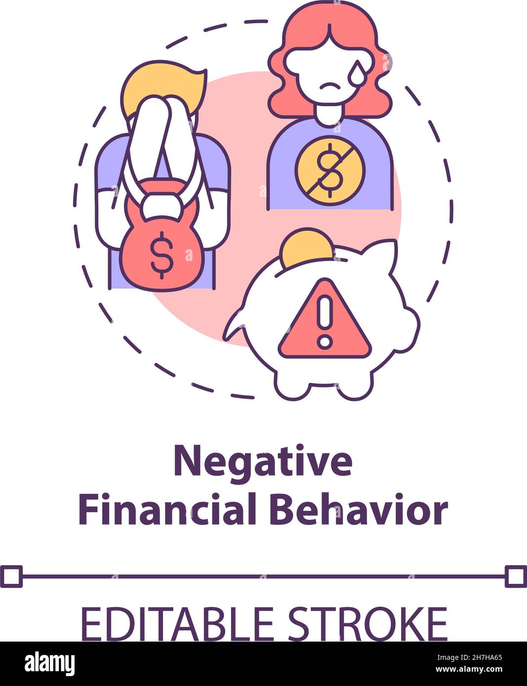 Negative financial behavior concept icon Stock Vector Image & Art - Alamy
