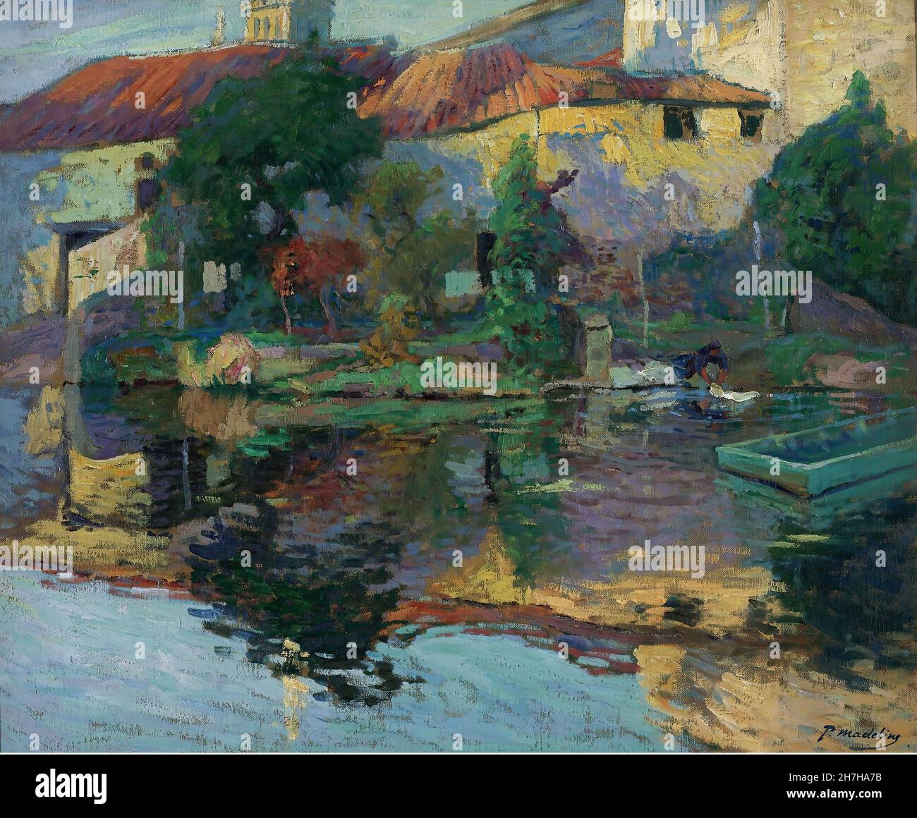 Paul Madeline - The House at Saintonge by the Water Stock Photo - Alamy