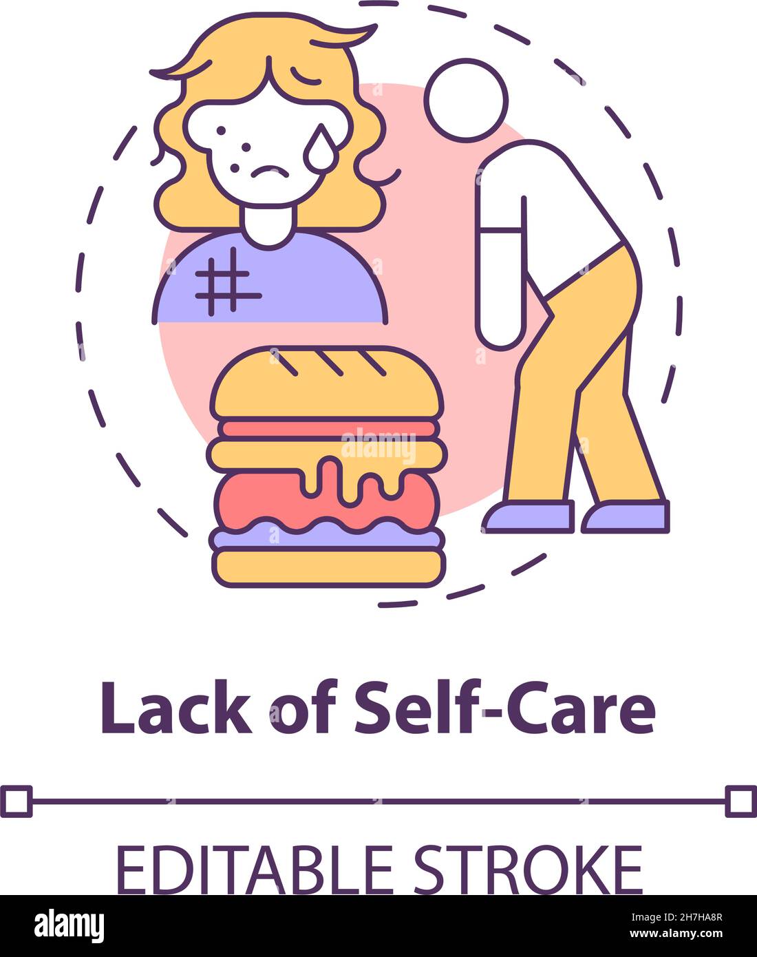 Lack of self-care concept icon Stock Vector Image & Art - Alamy