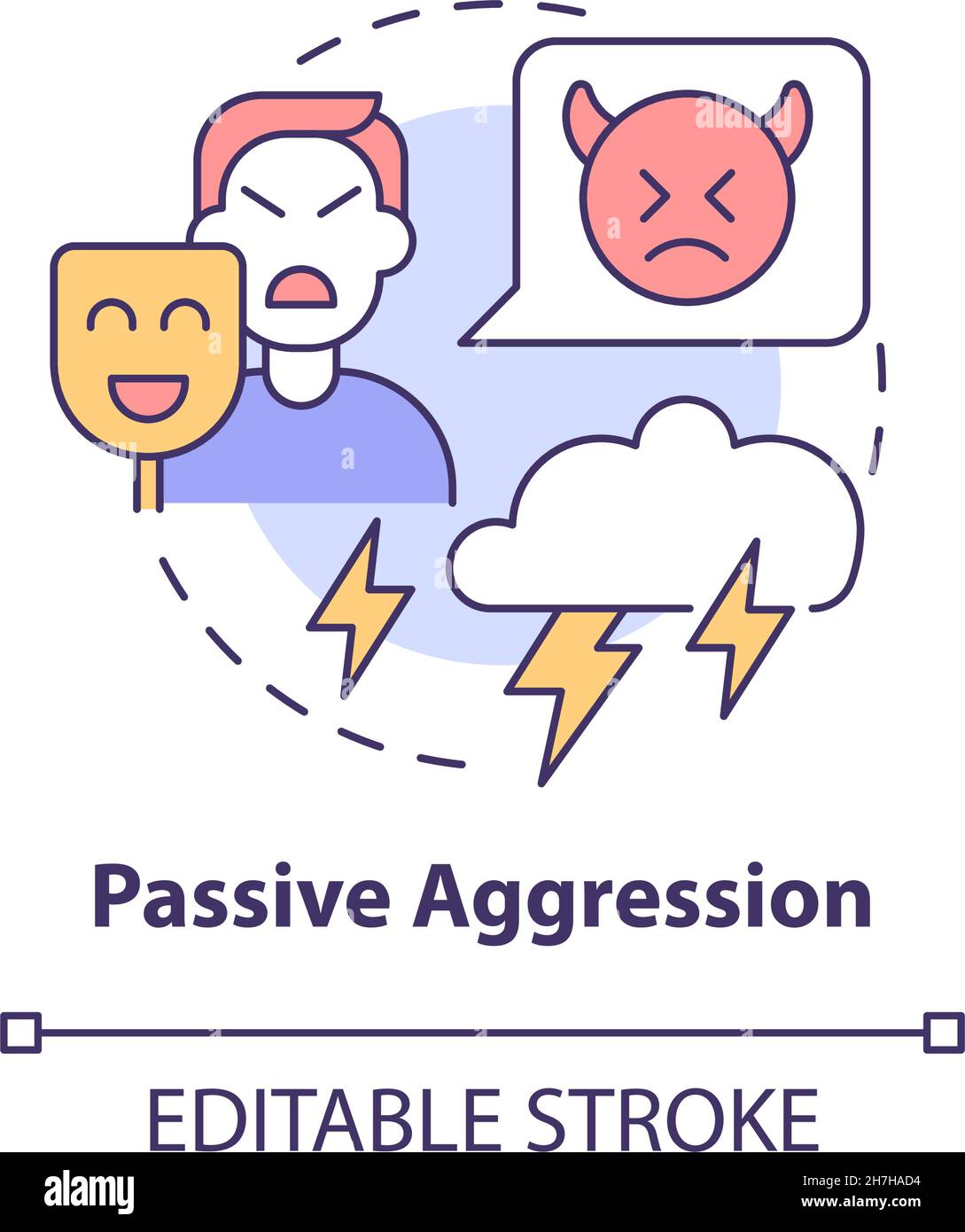 Passive aggression concept icon Stock Vector Image & Art - Alamy