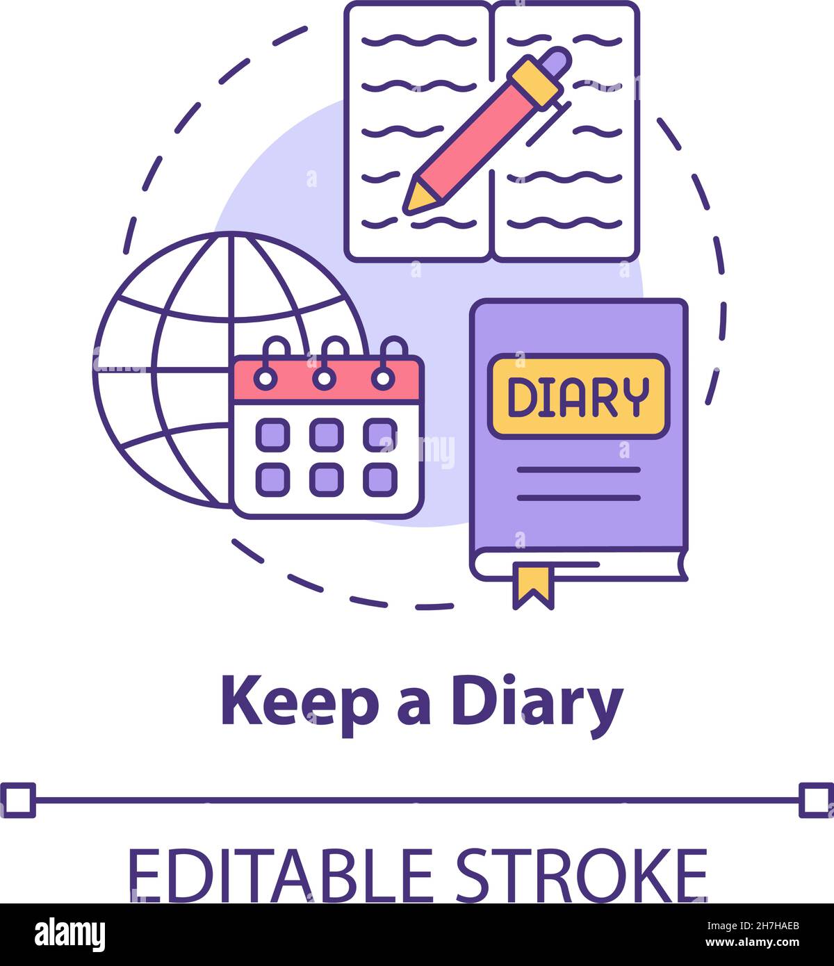 Keep diary concept icon Stock Vector Image & Art - Alamy