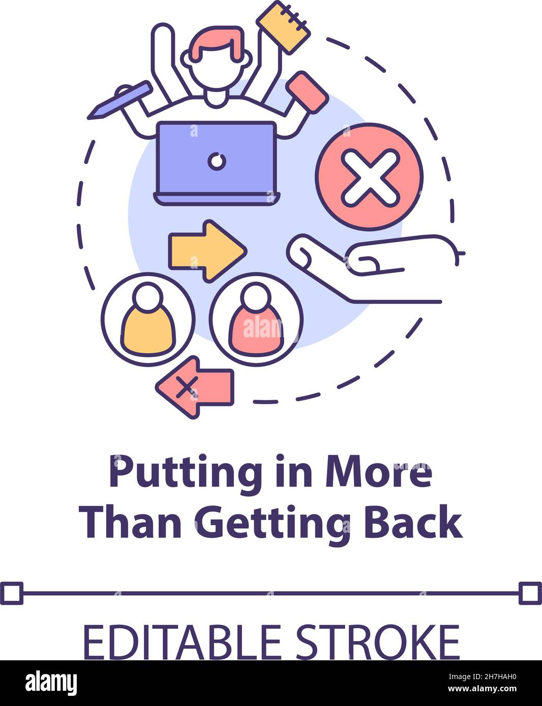 Putting in more than getting back concept icon Stock Vector Image & Art ...