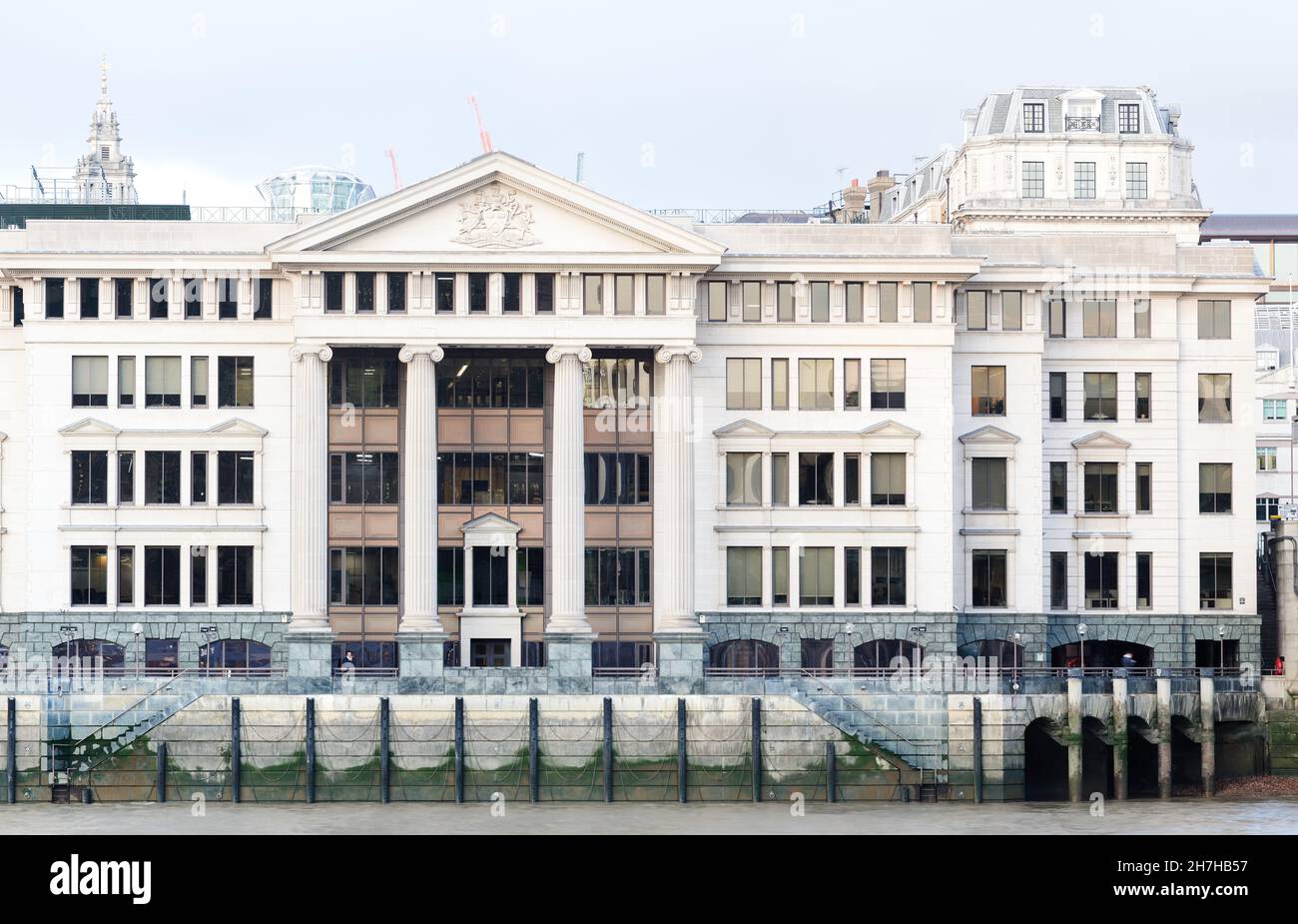 Vintner's place, an office building on the north bank of river Thames ...