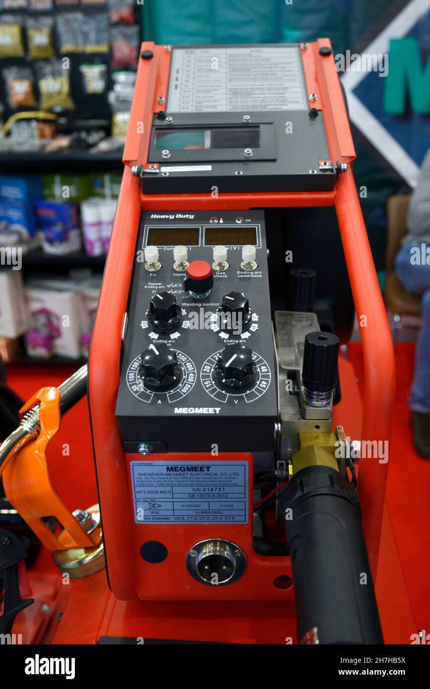 Control panel of the welder, electric welding machine Stock Photo - Alamy