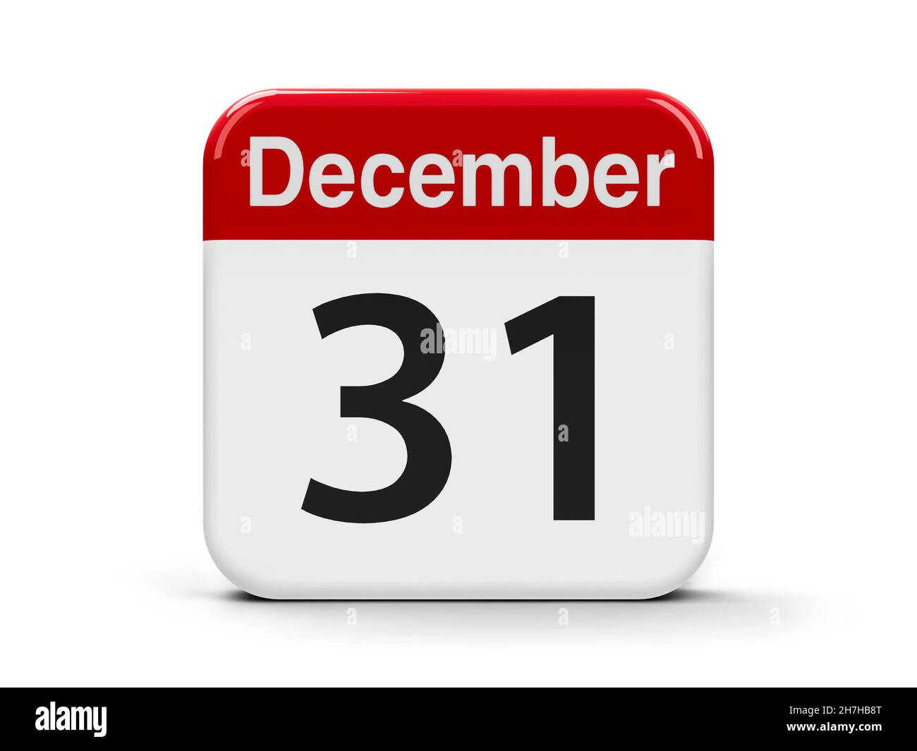 Calendar web button - The Thirty First of December, three-dimensional ...
