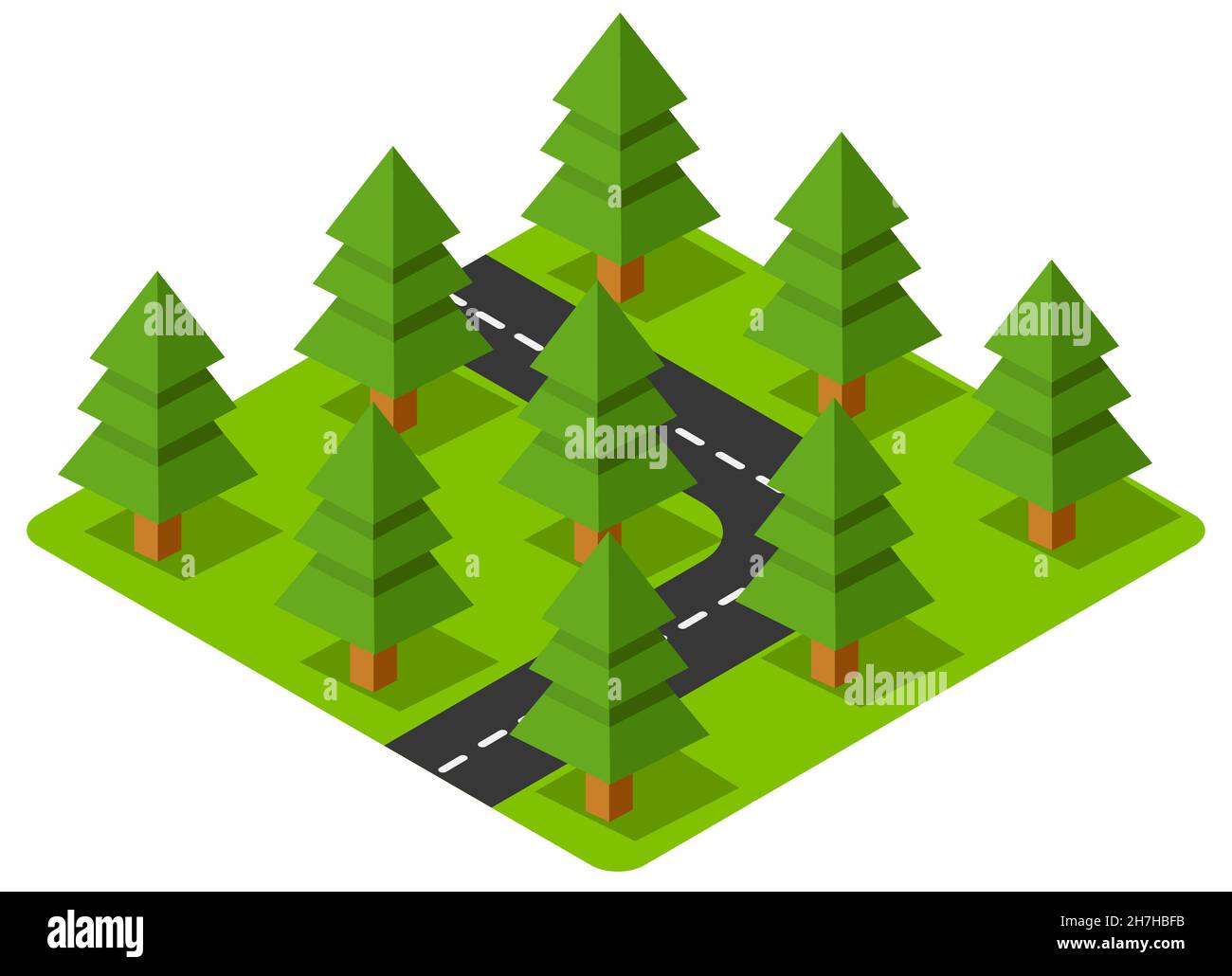 Isometric 3d trees forest camping nature elements Stock Vector Image ...