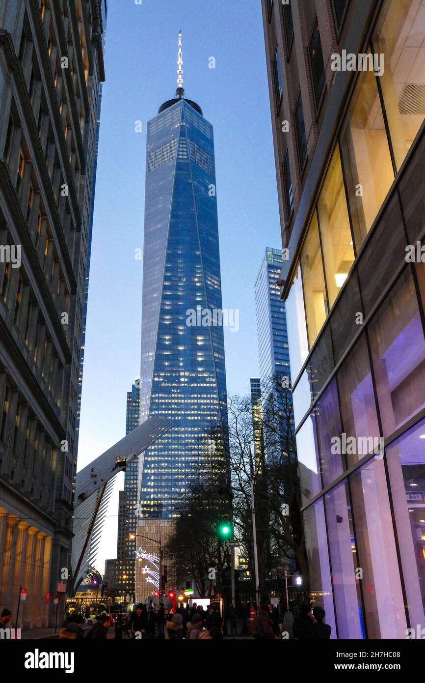 ONE WORLD TRADE CENTER FULTON STREET MANHATTAN NEW-YORK USA Stock Photo ...