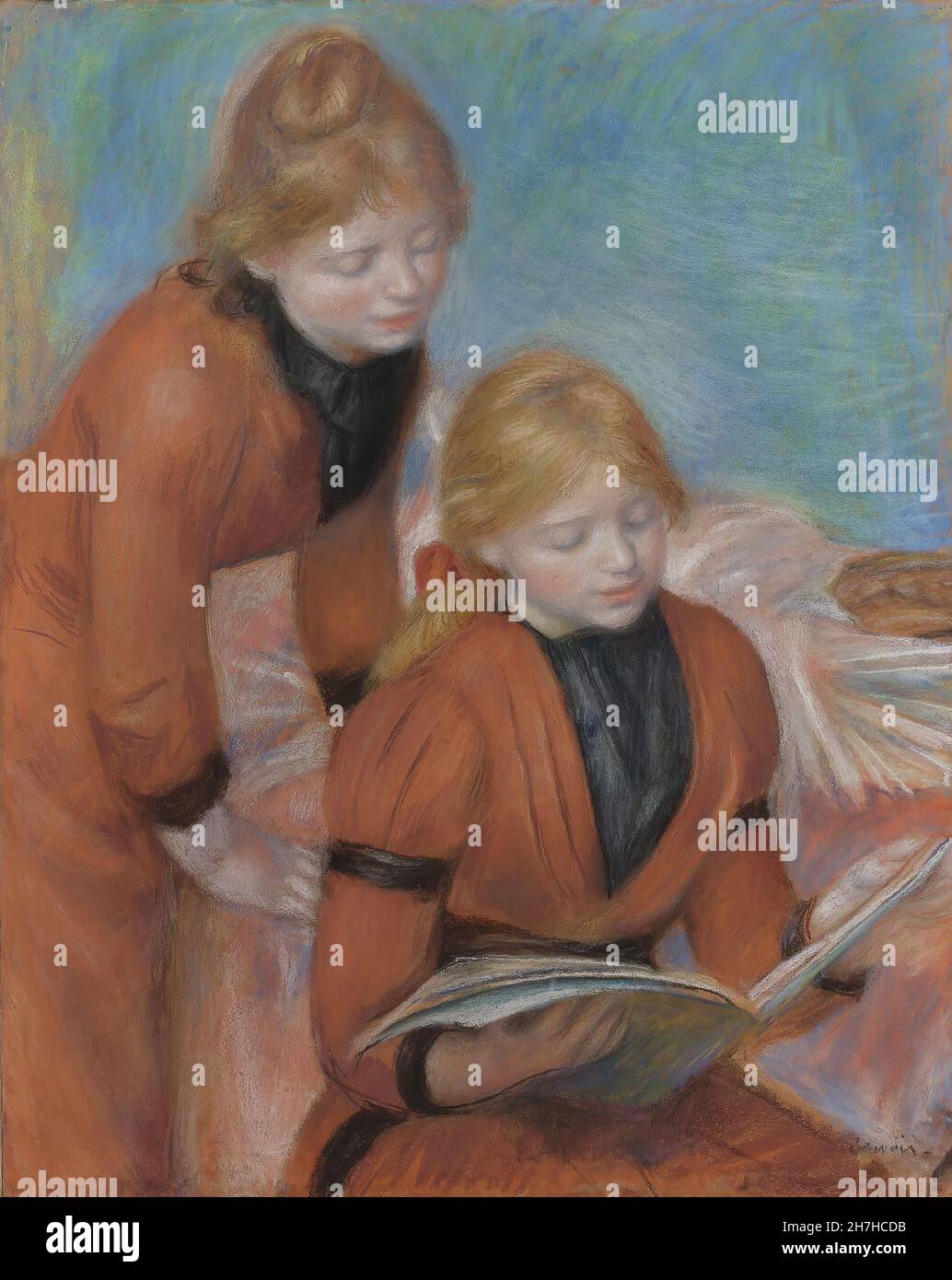 Pierre Auguste Renoir - Reading - 1889 Stock Photo - Alamy