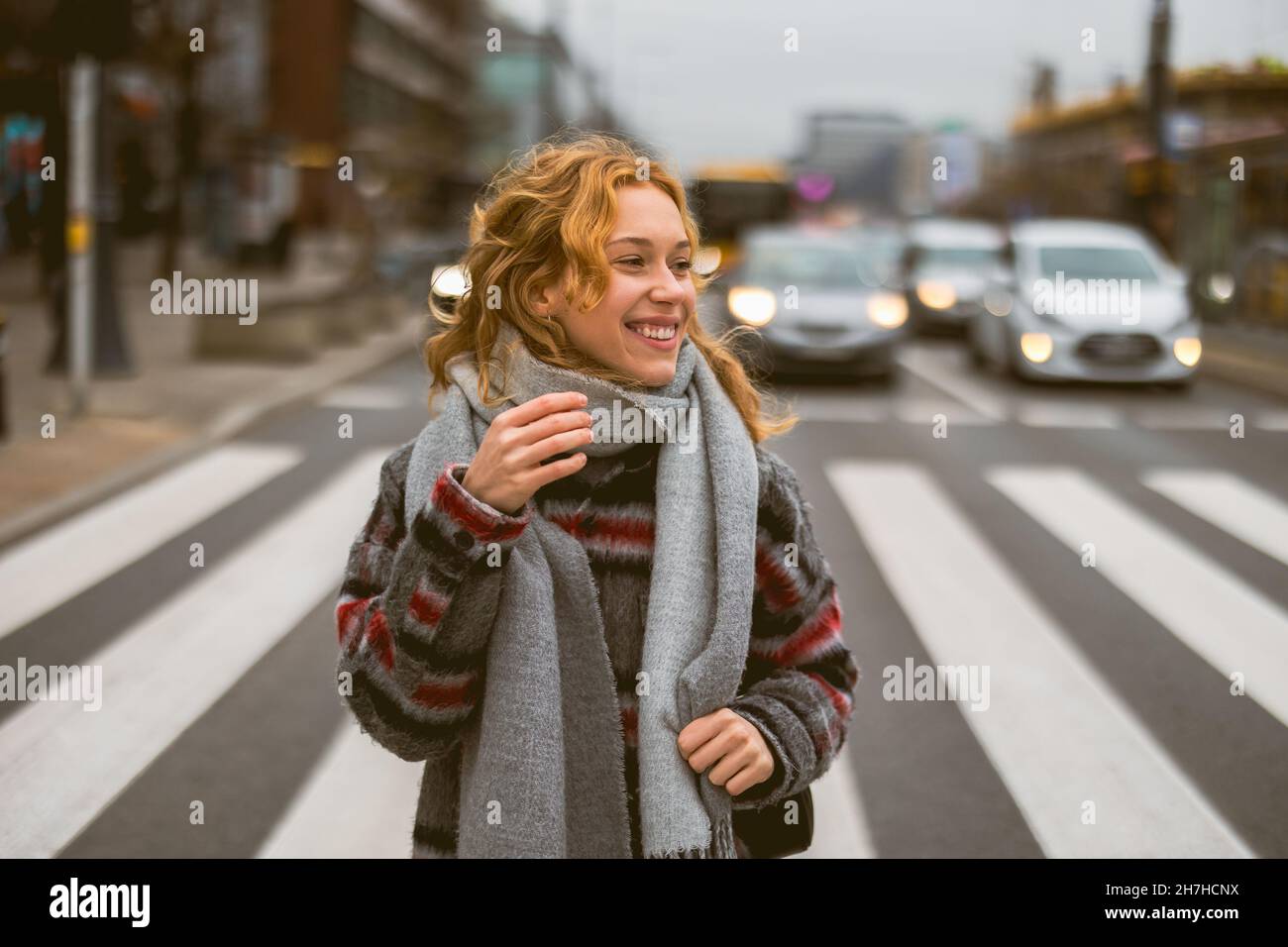 Beautiful woman crossing on crosswalk hi-res stock photography and ...