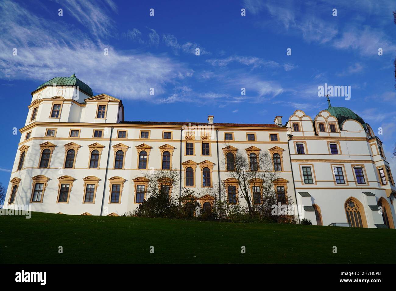 Celle Castle Celler Schloss in November under bright blue sky with ...
