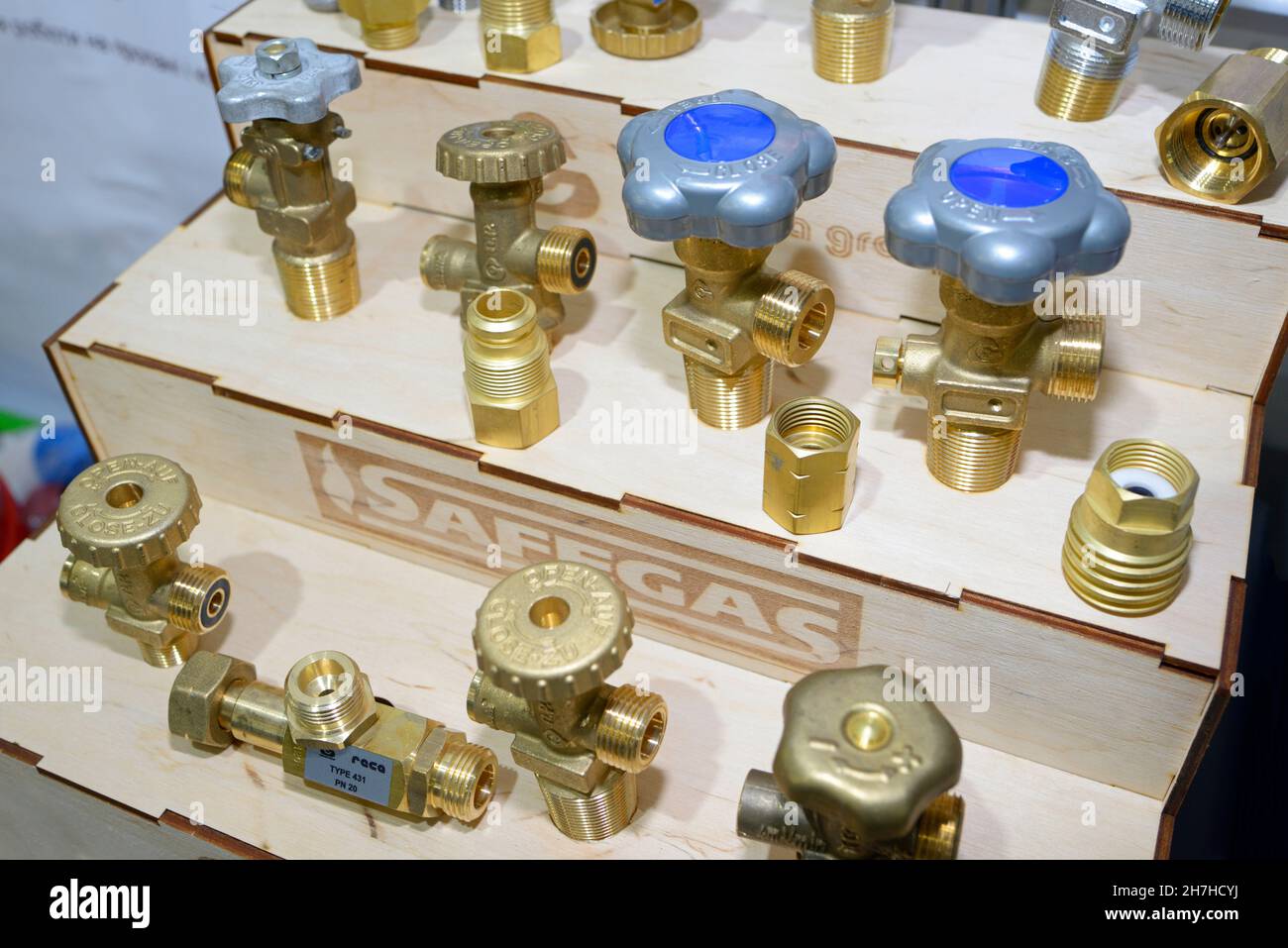 Balloon valves regulators placed on stand Stock Photo - Alamy