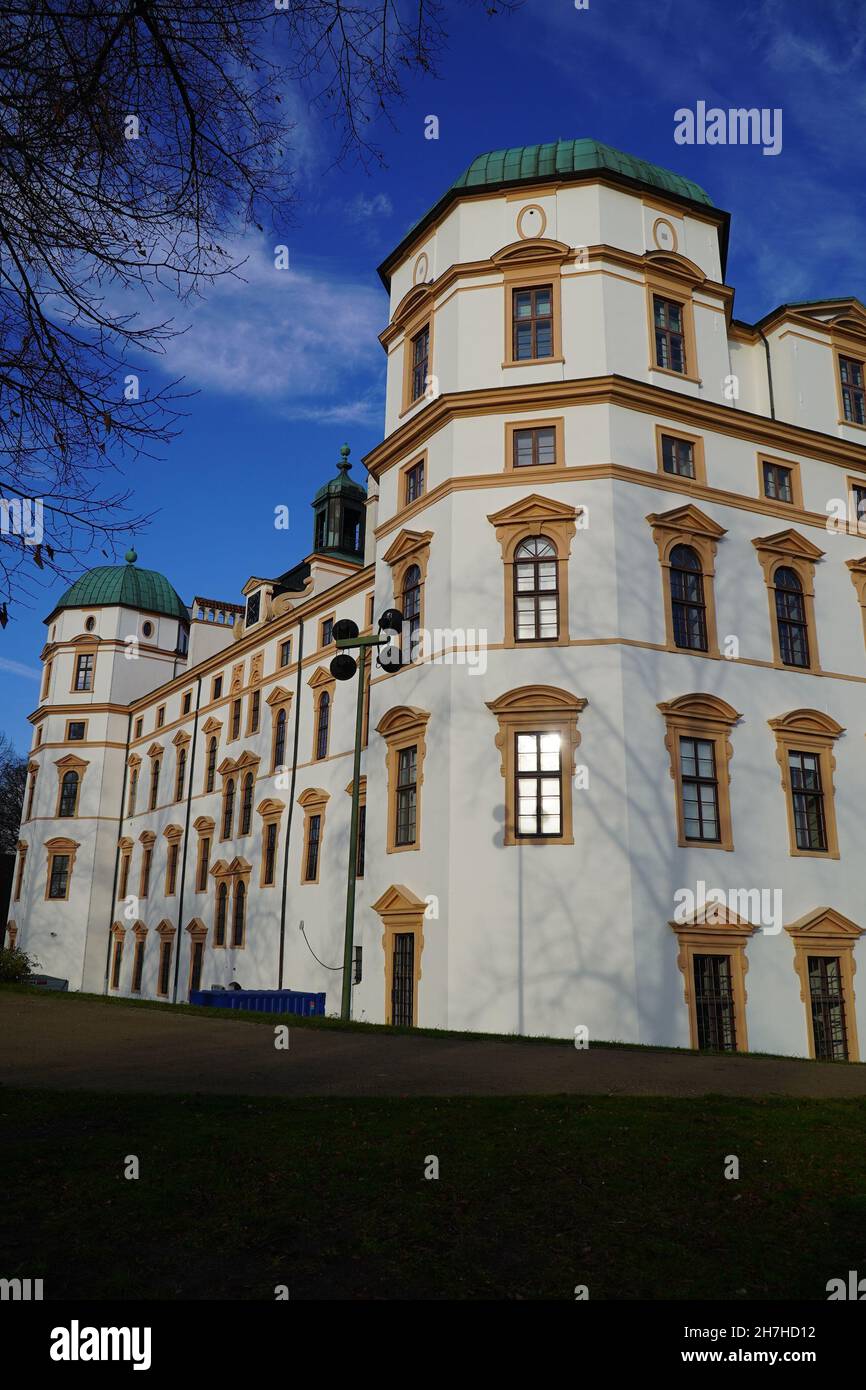 Celle Castle Celler Schloss in November under bright blue sky with ...