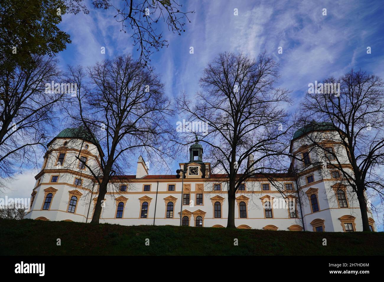 Celle Castle Celler Schloss in November under bright blue sky with ...