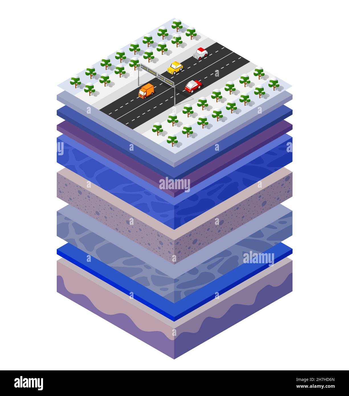 Soil Layers cross section geological and underground soil layers Stock ...