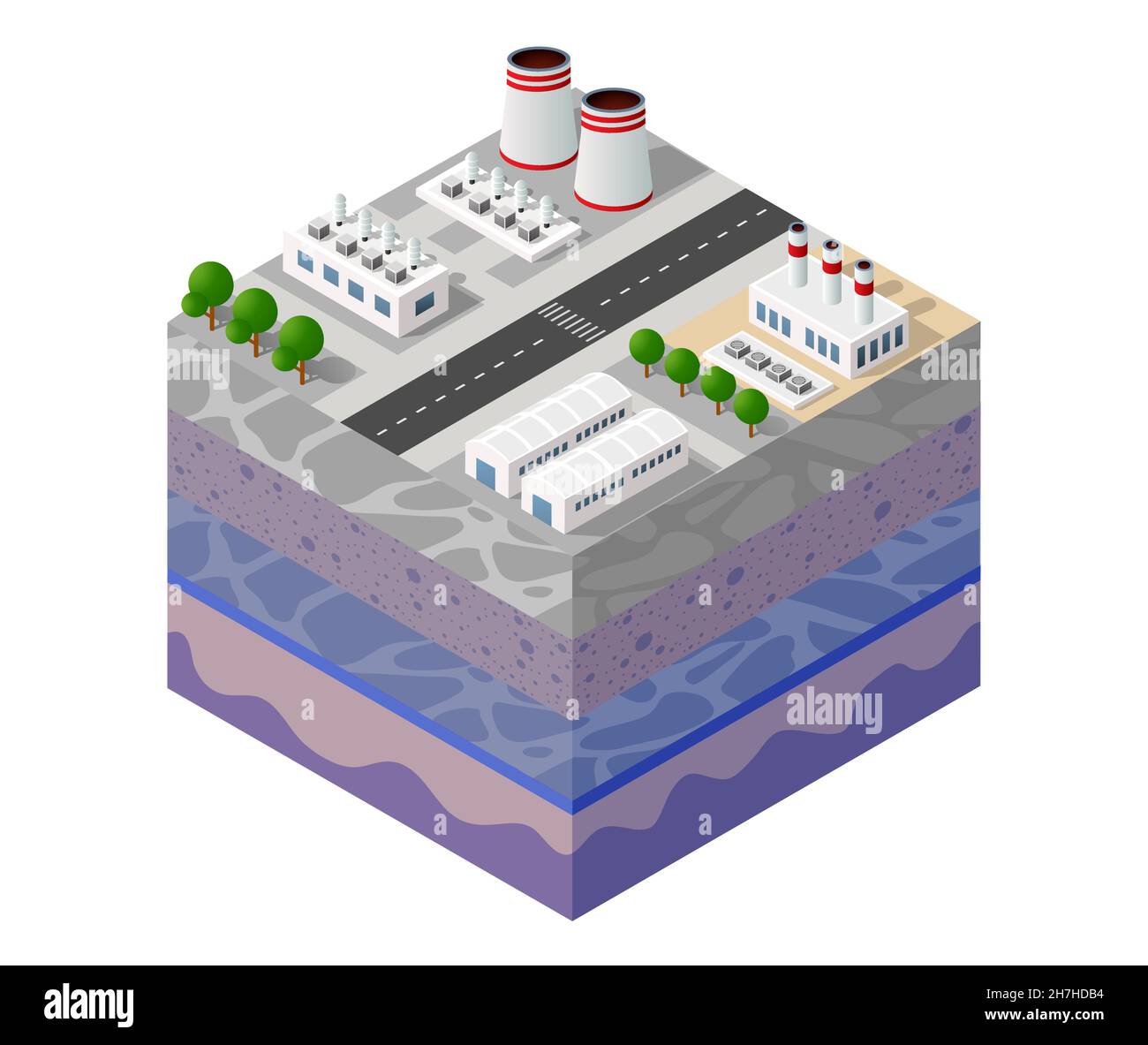 Geological soil layers and underground landscape beneath Stock Vector ...