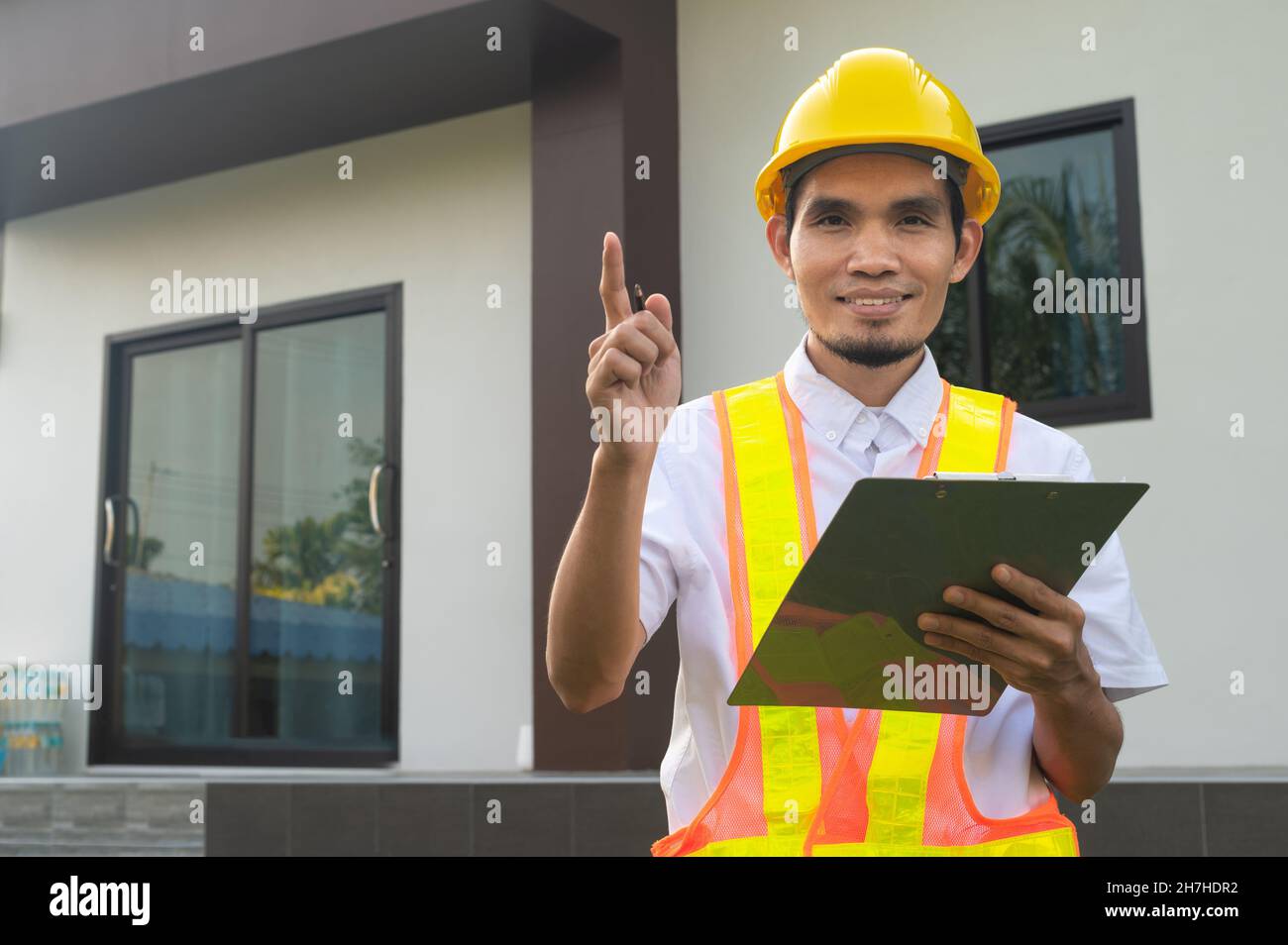 Engineer service on site inspection at home building construction Stock ...