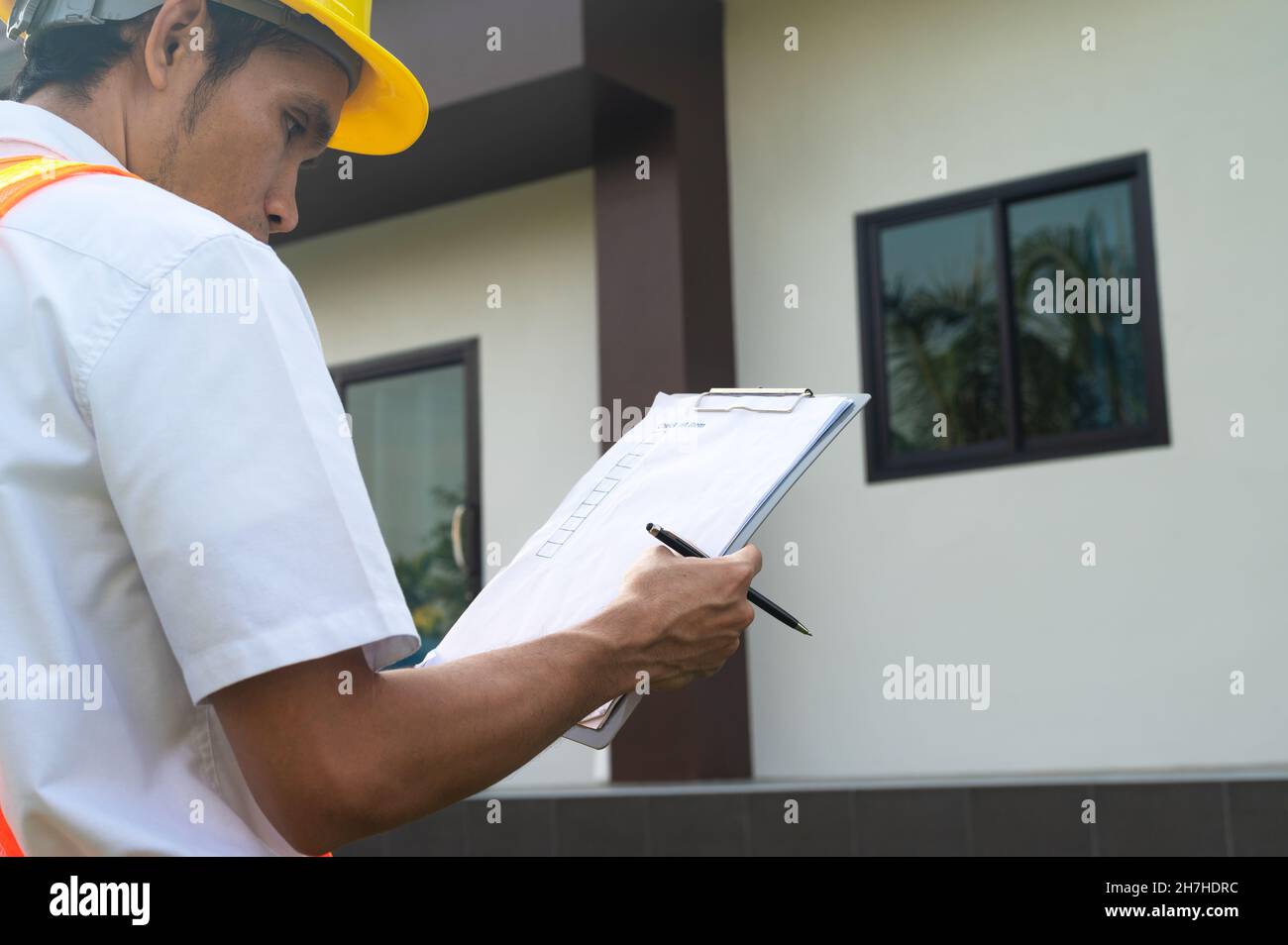 Engineer service on site inspection at home building construction Stock ...