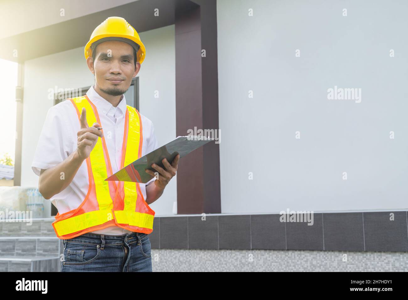 Engineer service on site inspection at home building construction Stock ...